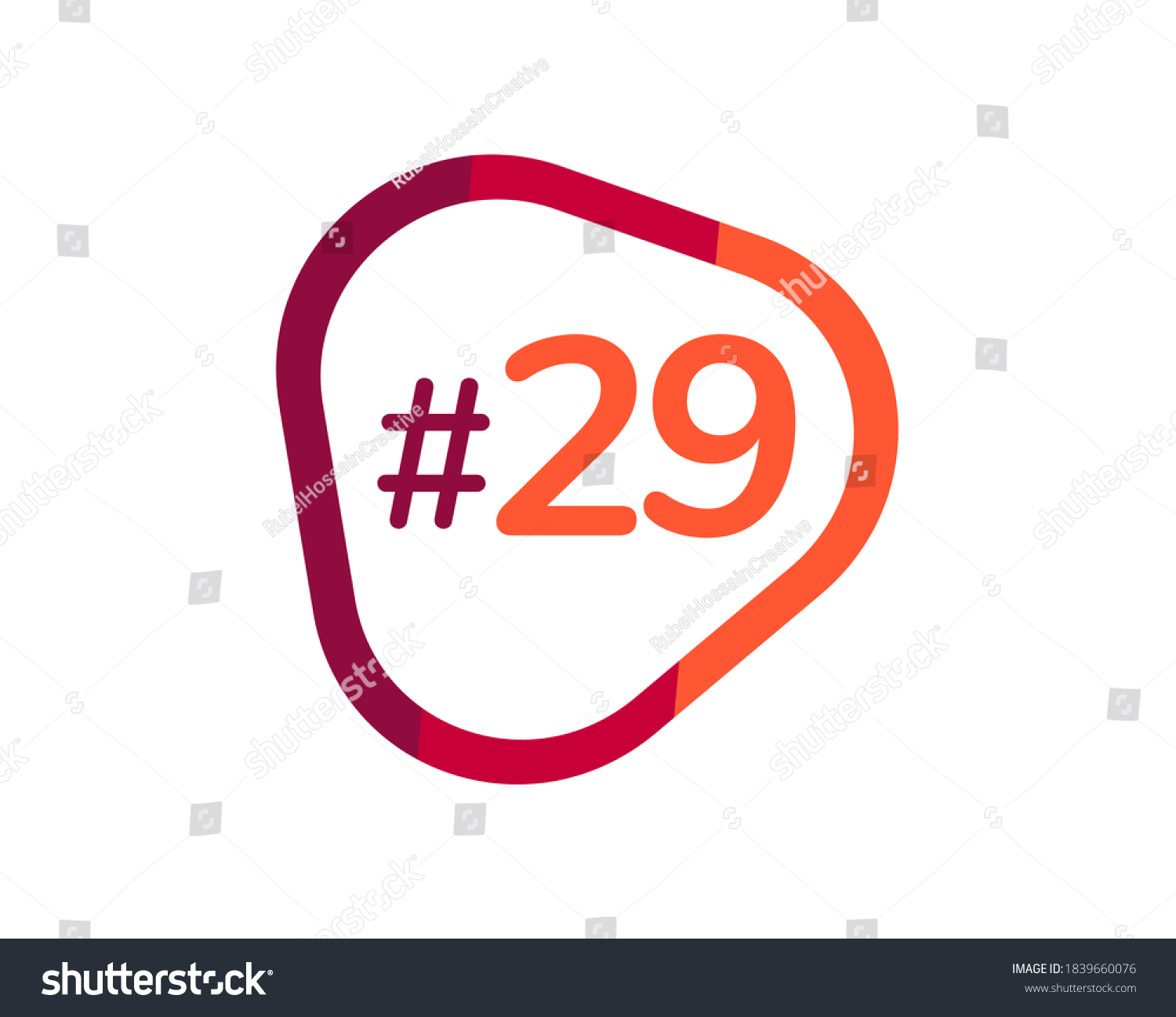 Number 29 Image Design 29 Logos Stock Vector (Royalty Free) 1839660076