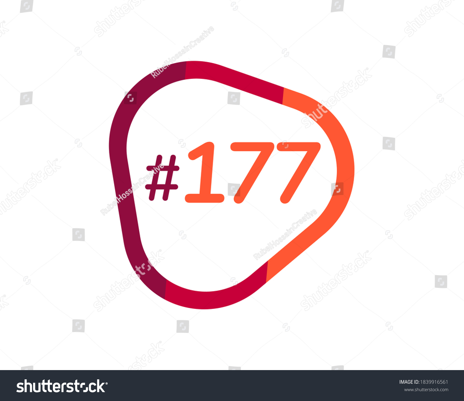 Number 177 Image Design 177 Logos Stock Vector (Royalty Free ...