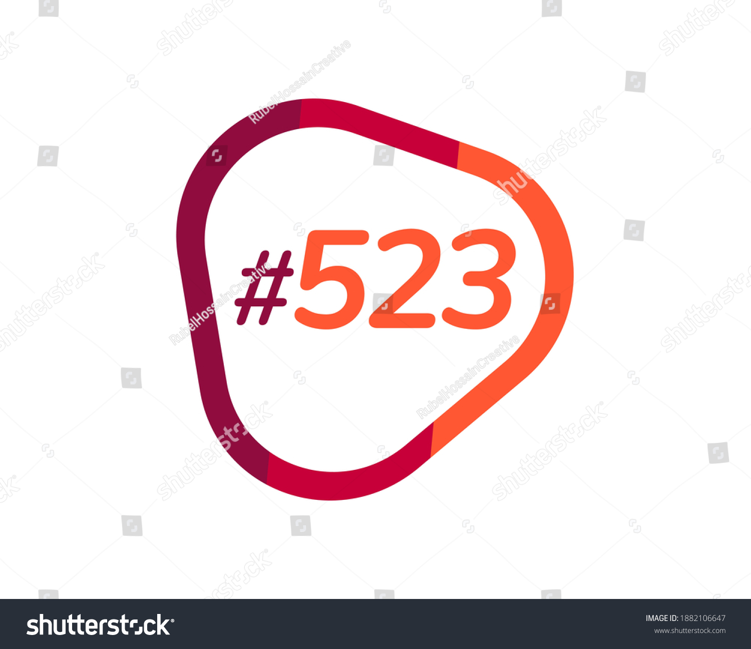 Number 523 Image Design 523 Logos Stock Vector (Royalty Free) 1882106647