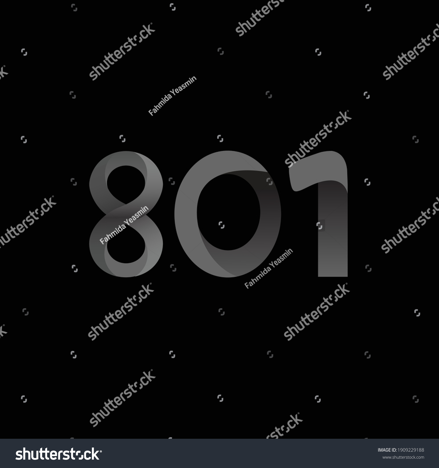 Number 801 Gradient Icon Design Stock Vector (Royalty Free) 1909229188 ...
