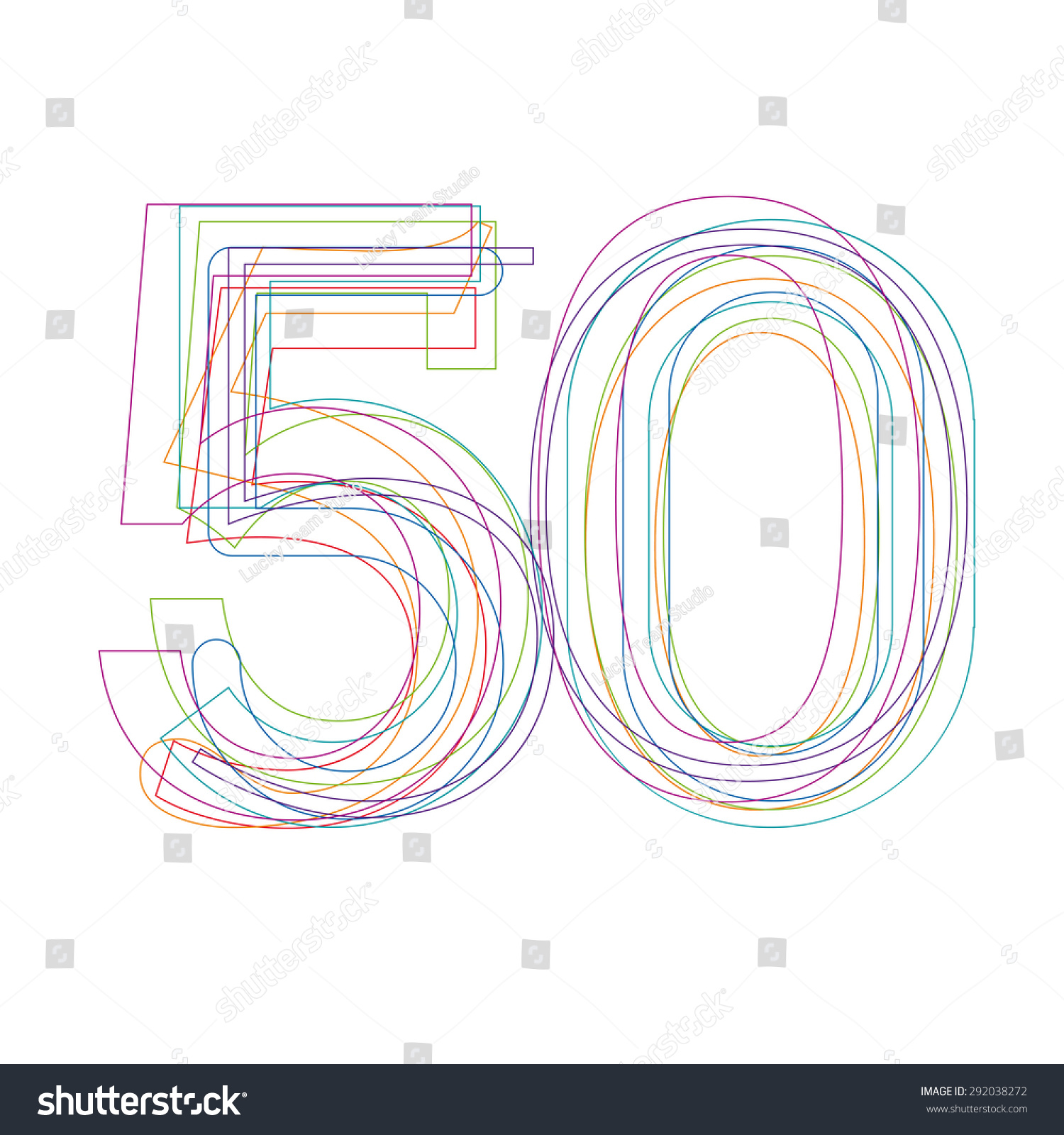 Number 50 Outline Stock Vector (Royalty Free) 292038272 | Shutterstock