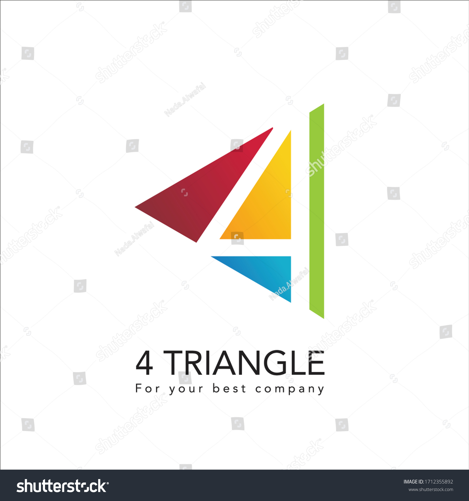 Number 4 Triangle Shape Logo Stock Vector (Royalty Free) 1712355892