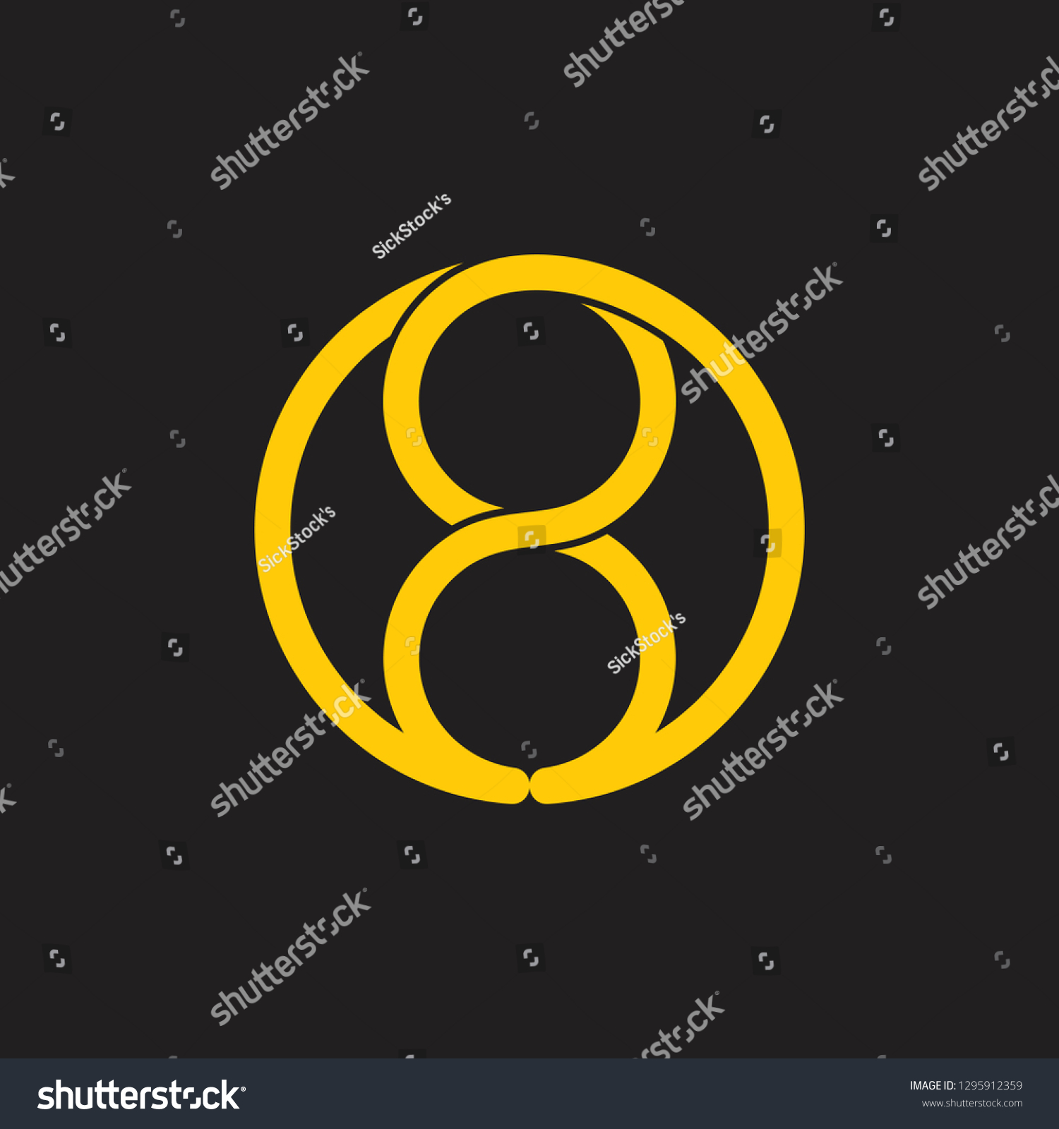 Number 8 Infinity Lines Circle Logo Stock Vector (Royalty Free ...