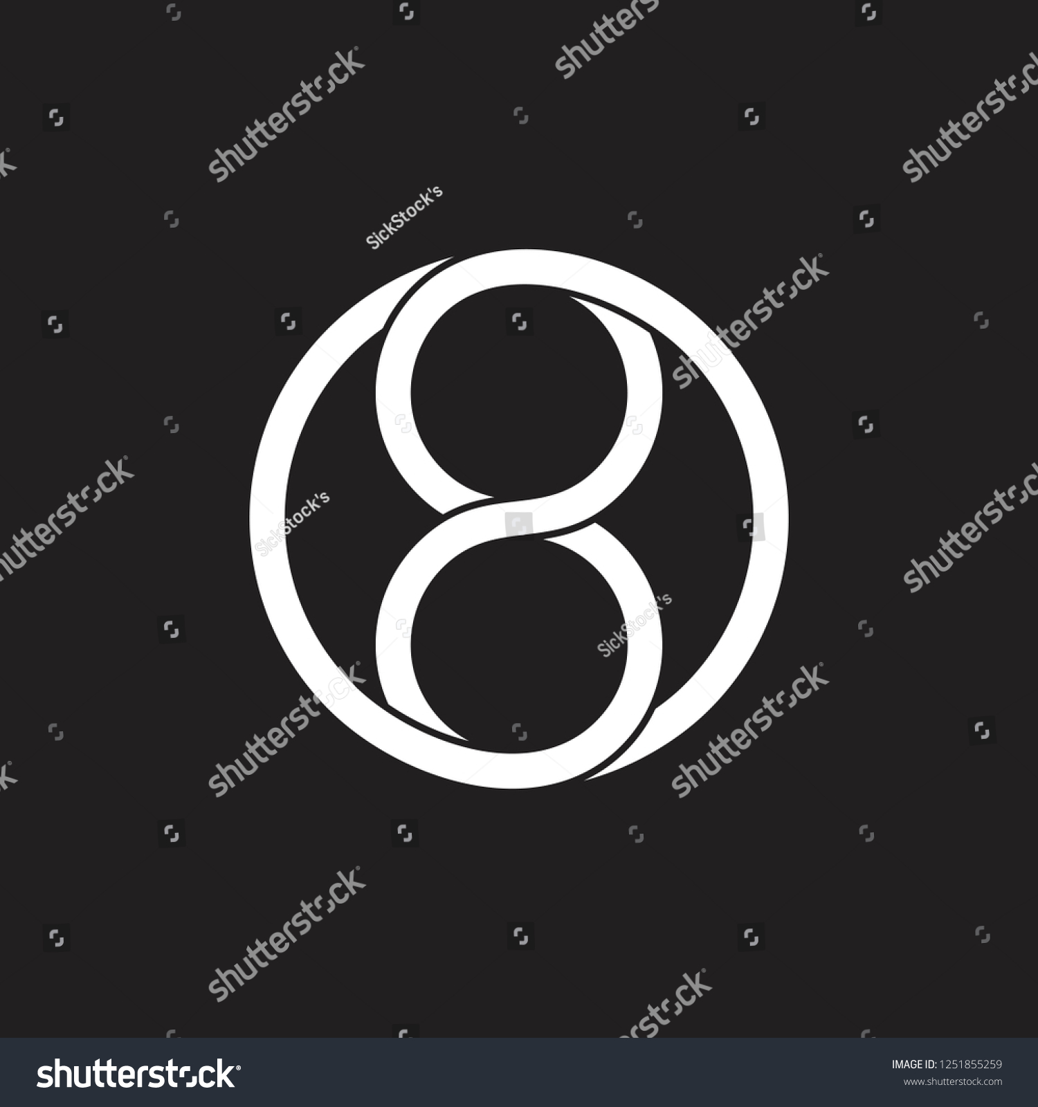 Number 8 Infinity Lines Overlapping Logo Stock Vector (Royalty Free ...
