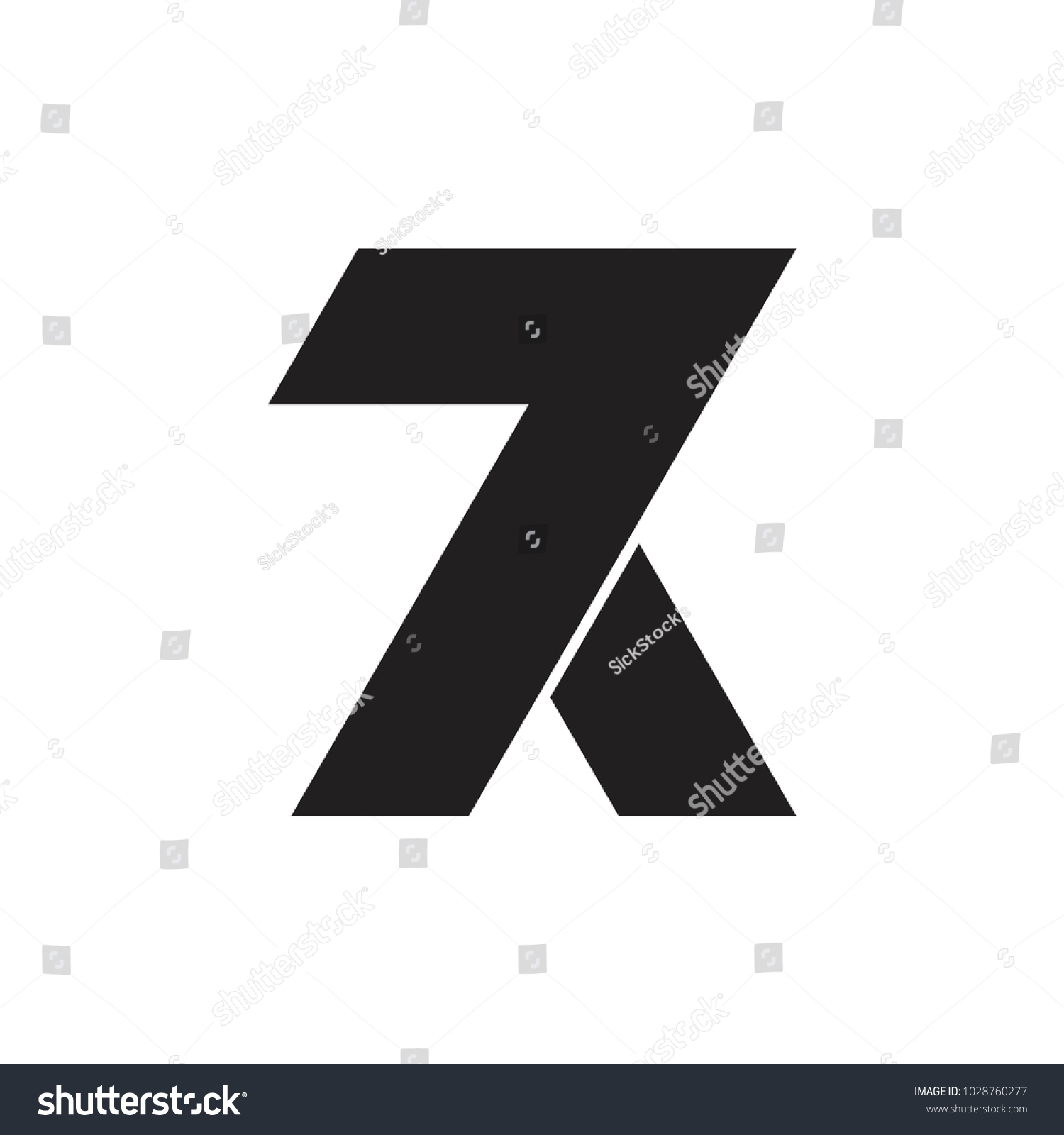 Number 7k Linked Geometric Logo Vector Stock Vector (Royalty Free ...