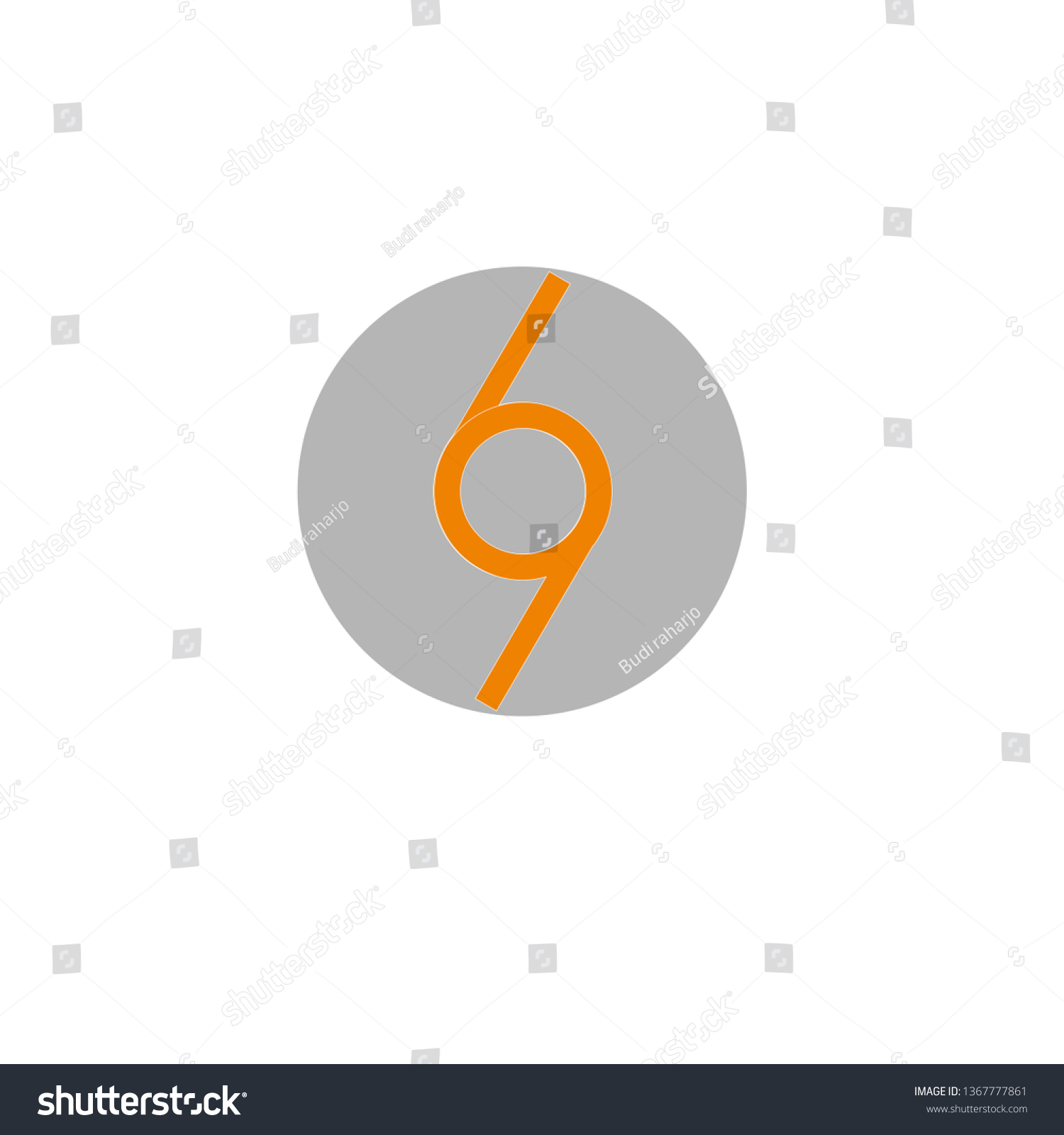 Number 69 Letter Font Logo Vector: vector de stock (libre de regalías ...
