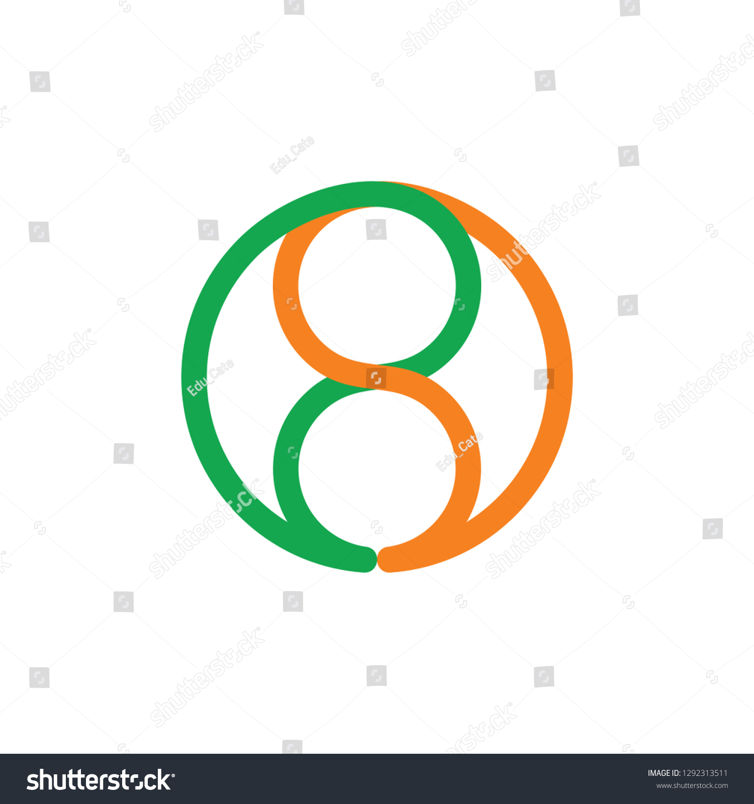 Number 8 Linked Line Simple Circle Stock Vector (Royalty Free ...