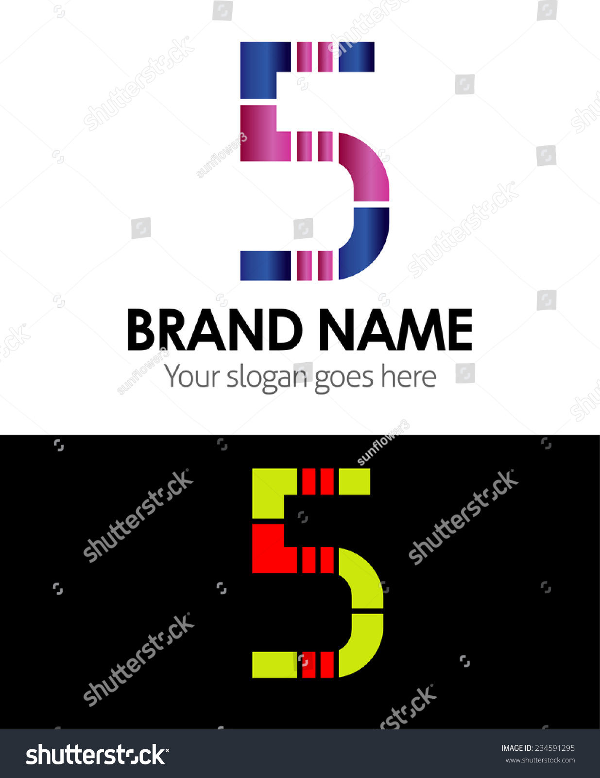 Number 5 Logo Company Vector Design: เวกเตอร์สต็อก (ปลอดค่าลิขสิทธิ์ ...