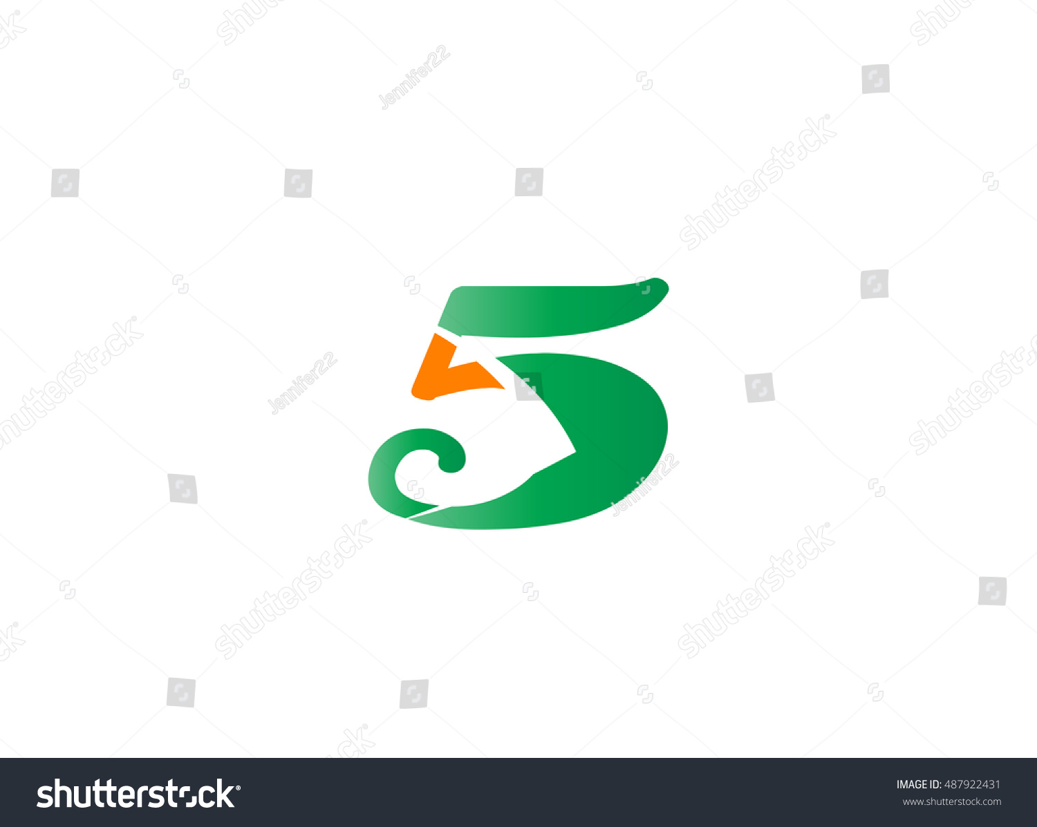 Number Logo Designnumber Five Logologo 5 Stock Vector (Royalty Free ...