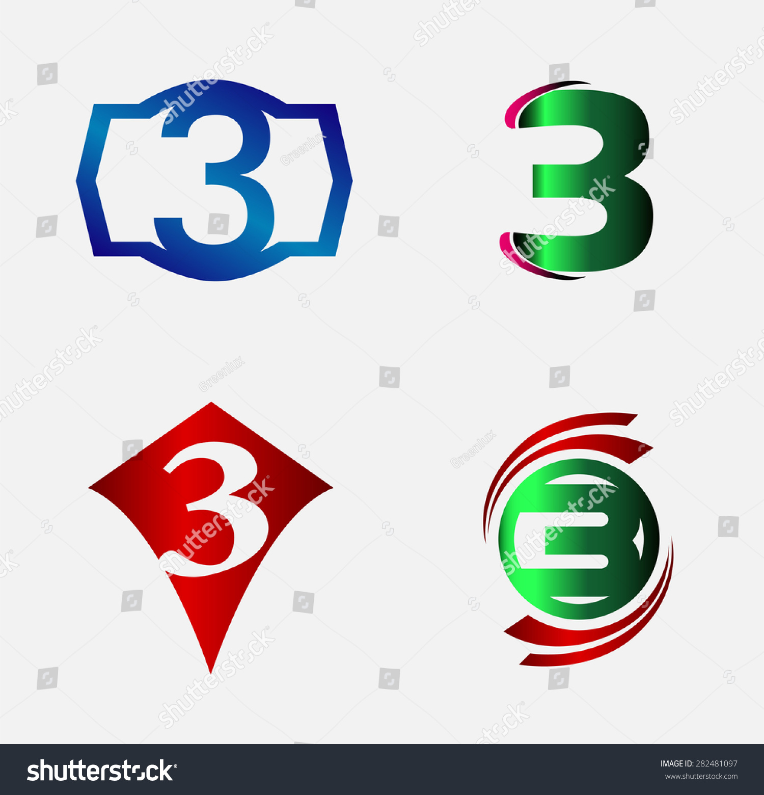 Number Logo Designnumber Three Logologo 3 Stock Vector (Royalty Free ...