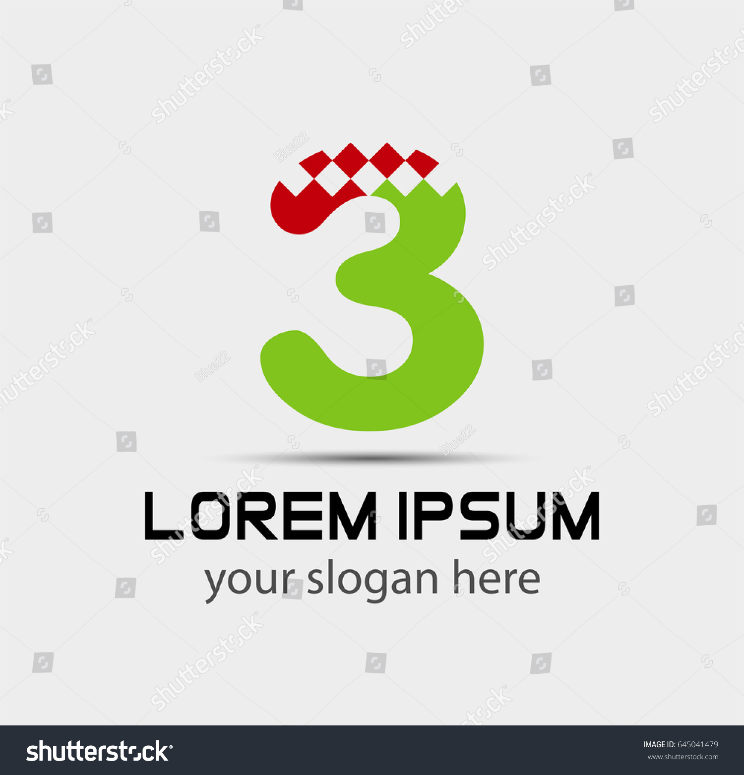Number Logo Designnumber Three Logologo 3: vector de stock (libre de ...