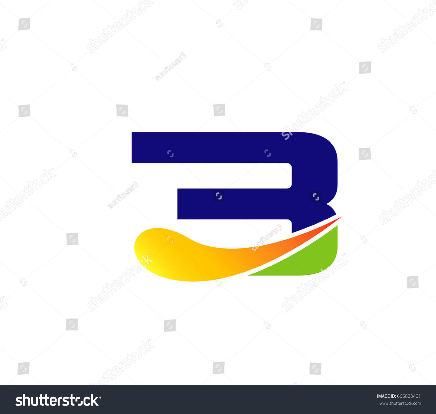 Number Logo Designnumber Three Logologo 3 Stock Vector (Royalty Free ...