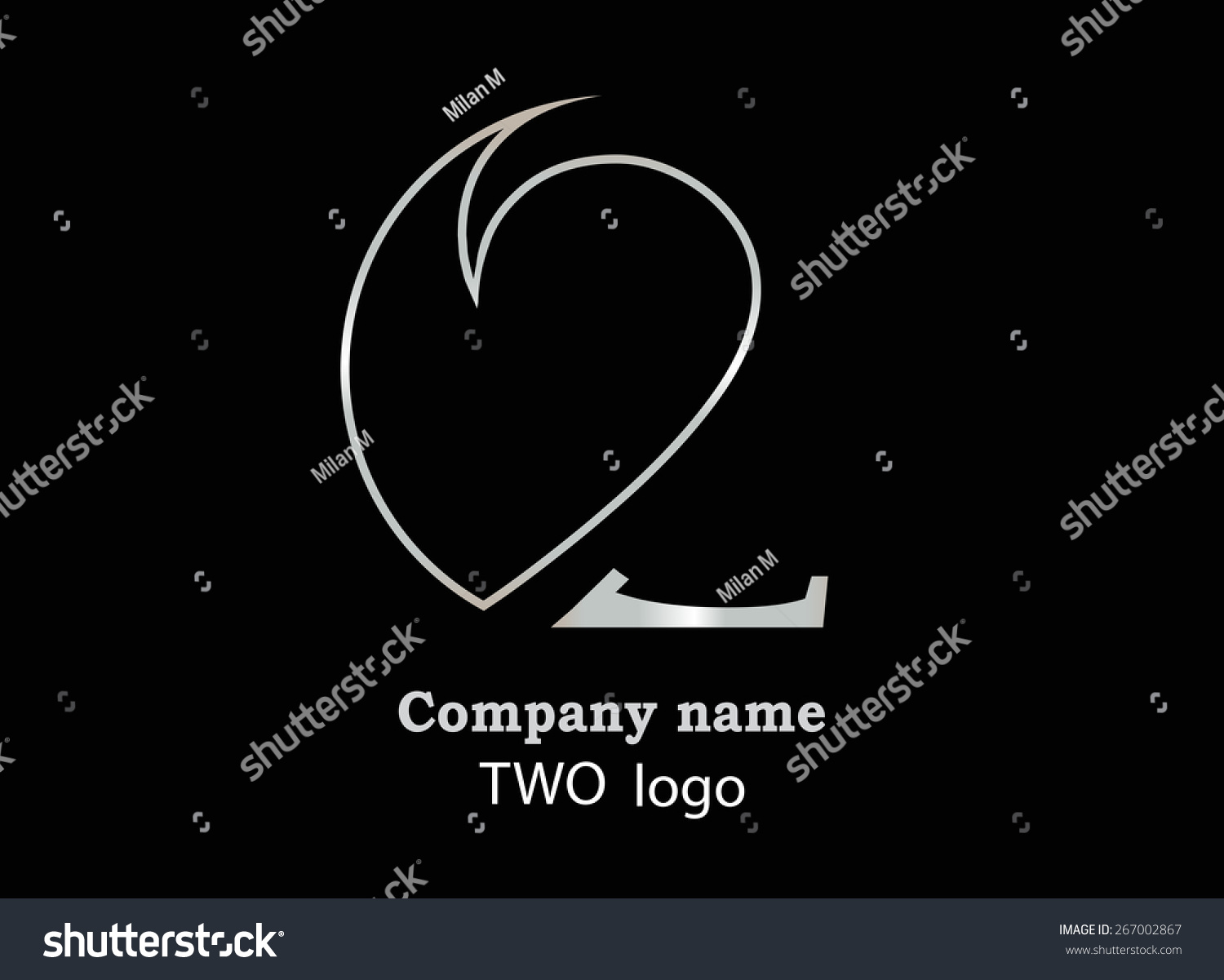 Number Logo Designnumber Two Logologo 2 Stock Vector (Royalty Free ...