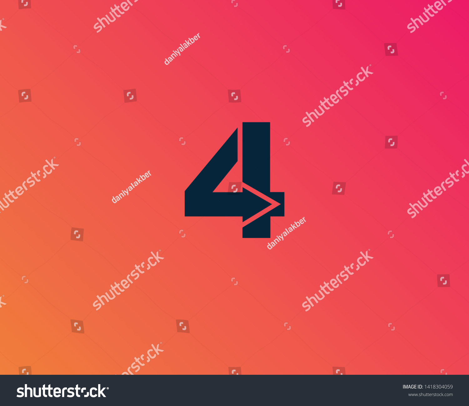 Number 4 Logo Design Vector 스톡 벡터(로열티 프리) 1418304059 | Shutterstock