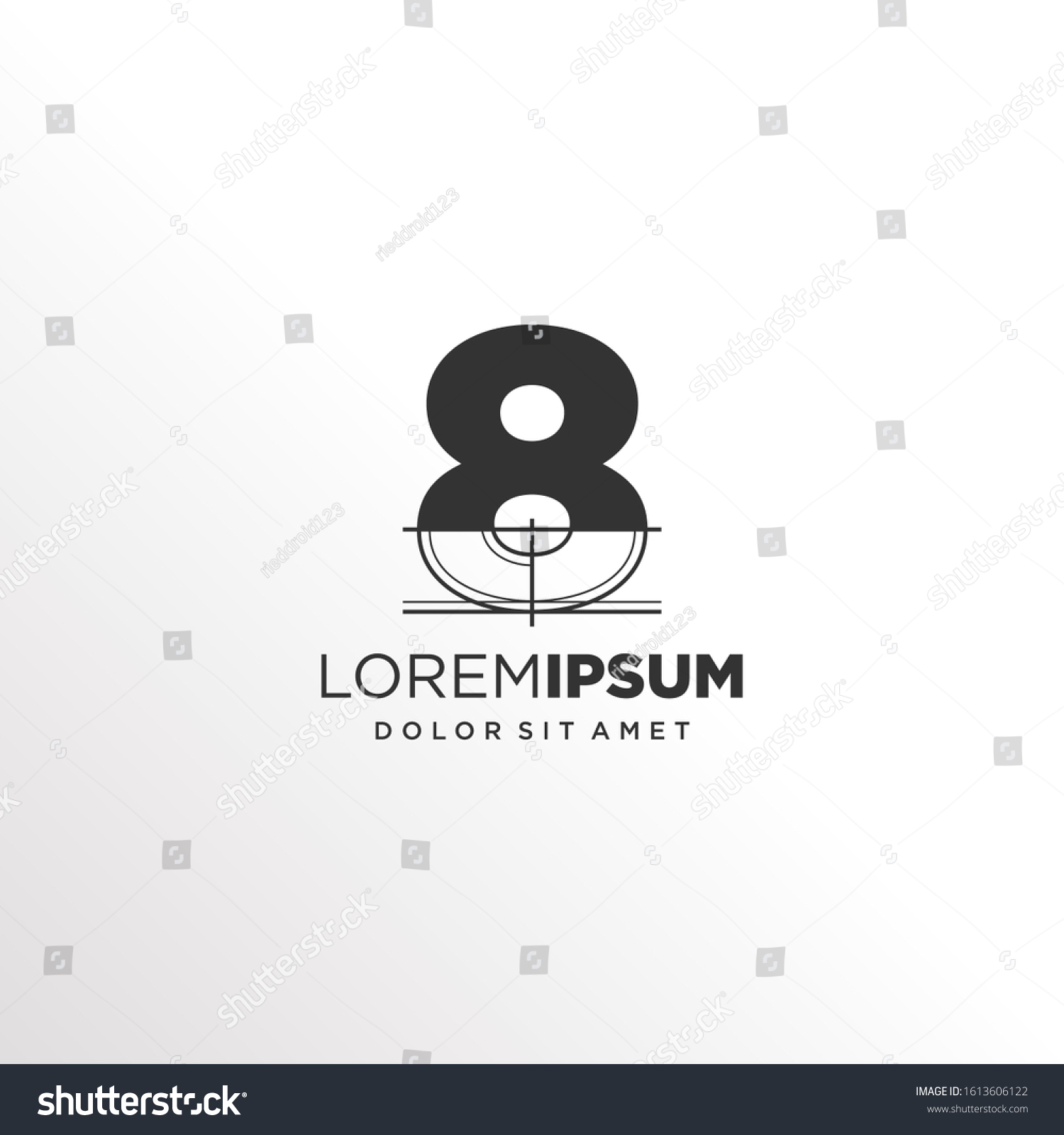 Number 8 Logo Design Architecture Element Stock Vector (Royalty Free ...