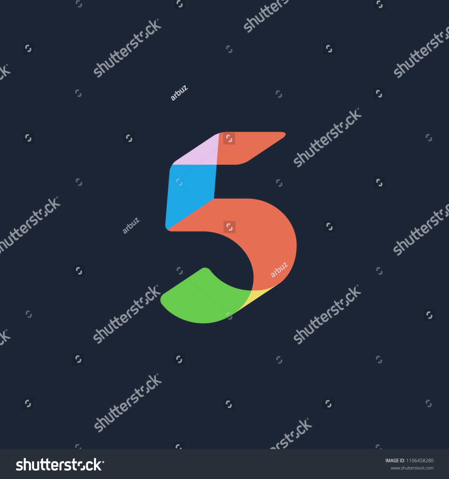 Number 5 Logo Icon Design Template Stock Vector (Royalty Free) 1106458280