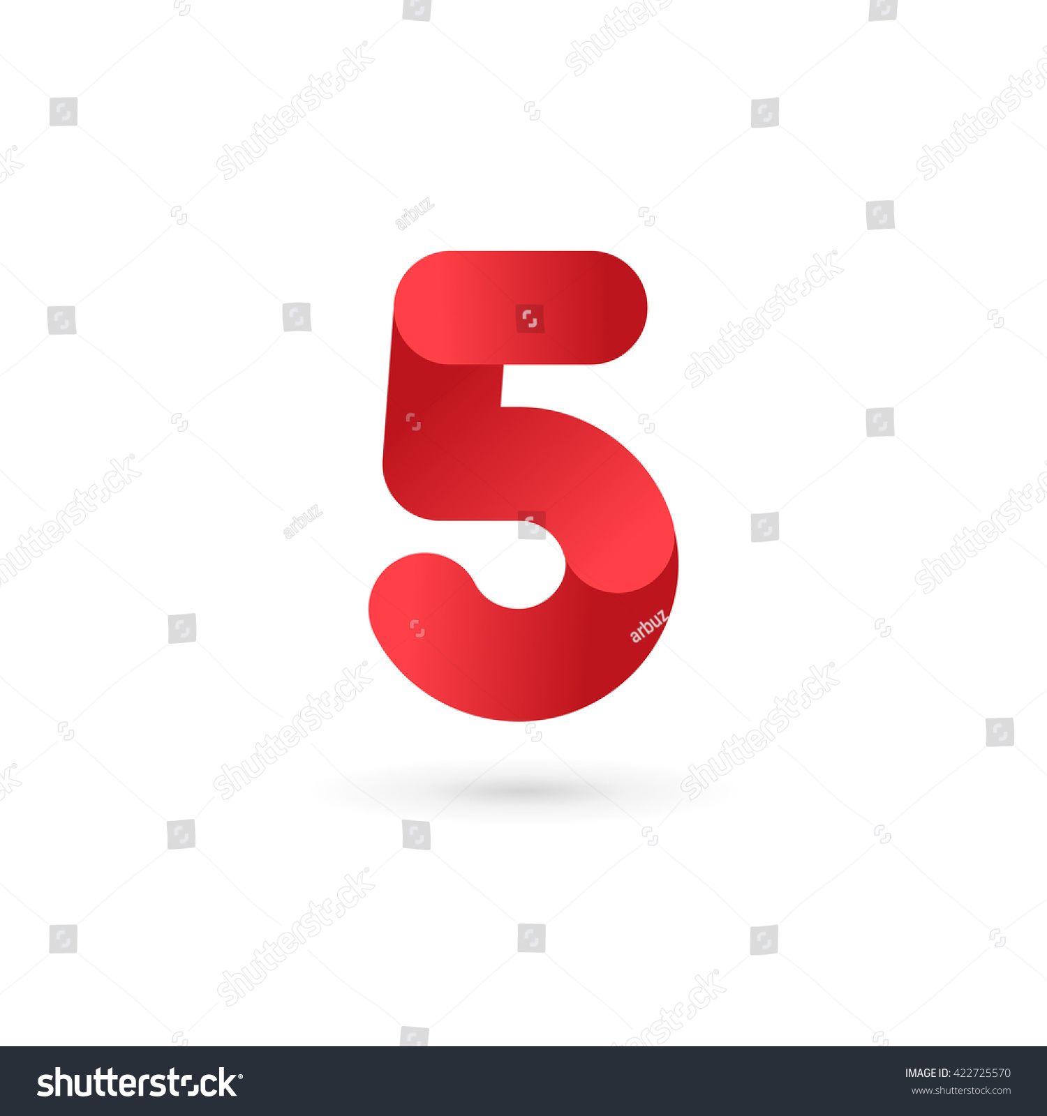 Number 5 Logo Icon Design Template Stock Vector (Royalty Free) 422725570