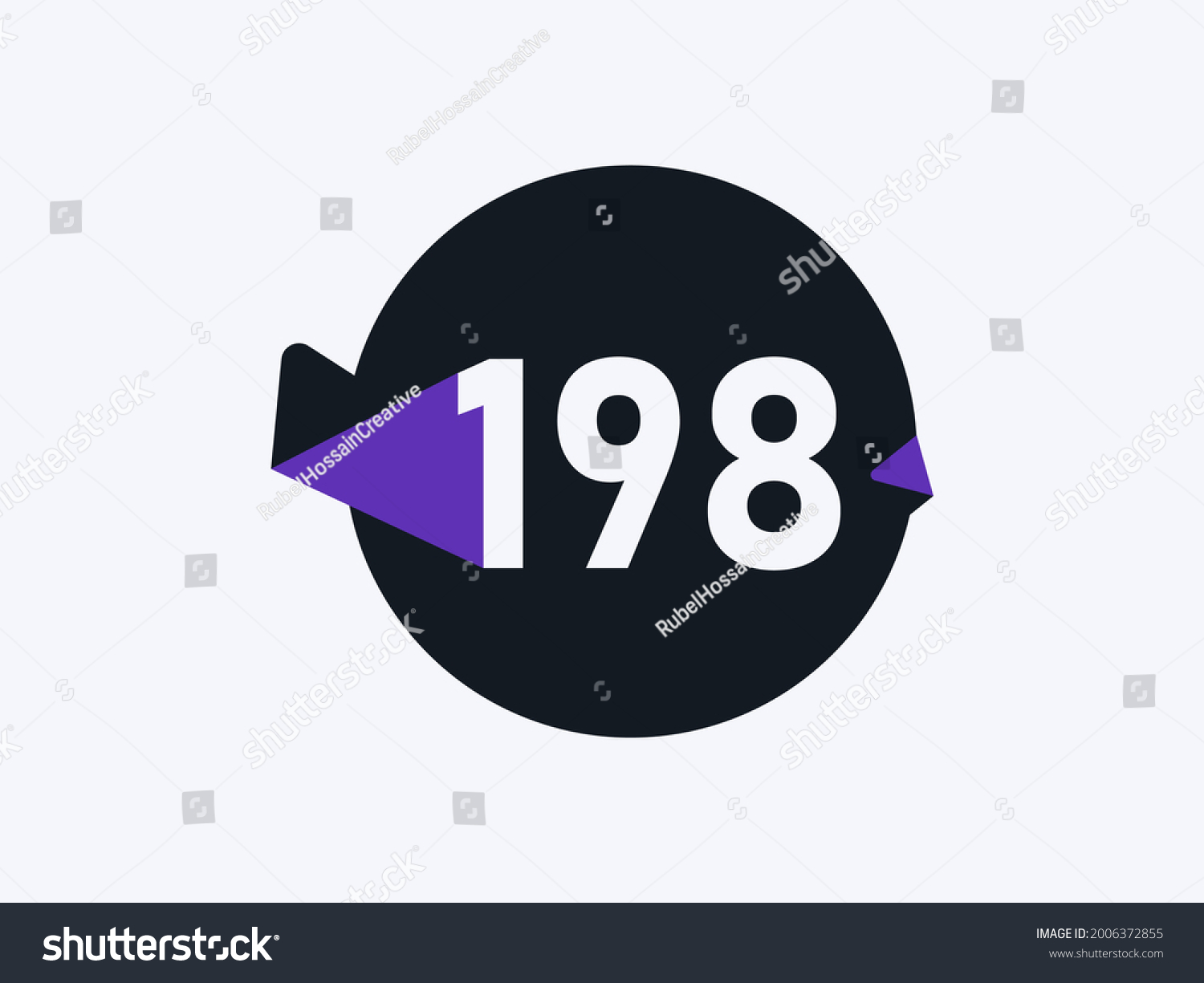 Number 198 Logo Icon Design Vector Stock Vector (Royalty Free ...