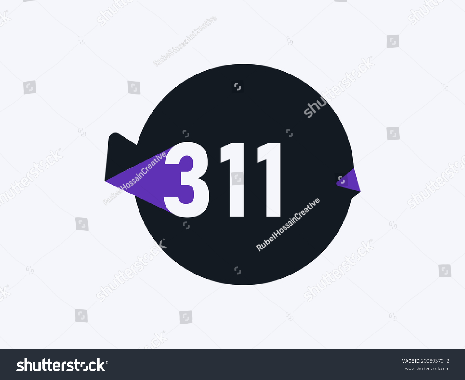 Number 311 Logo Icon Design Vector Stock Vector (Royalty Free) 2008937912