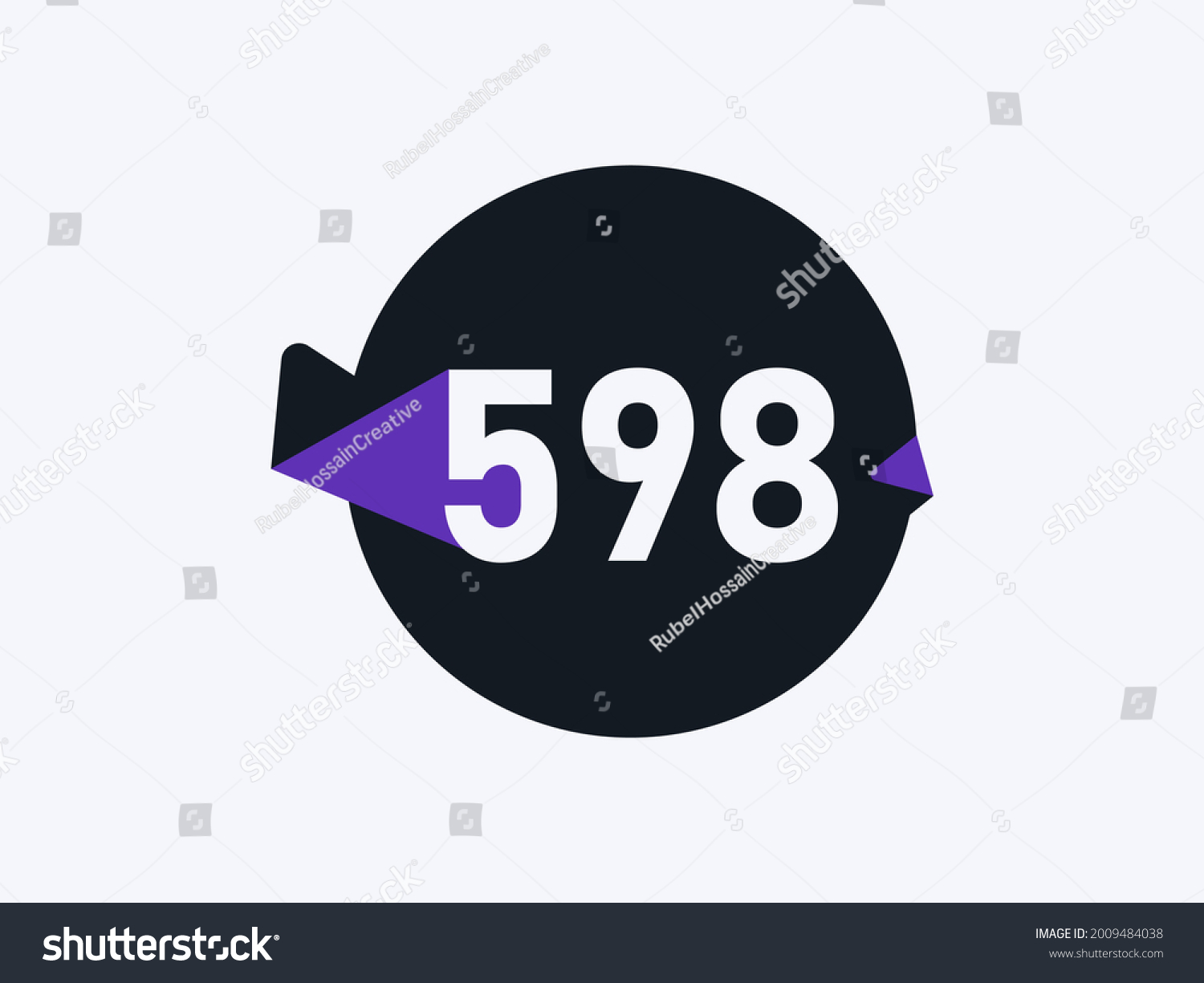 Number 598 Logo Icon Design Vector Stock Vector (Royalty Free ...