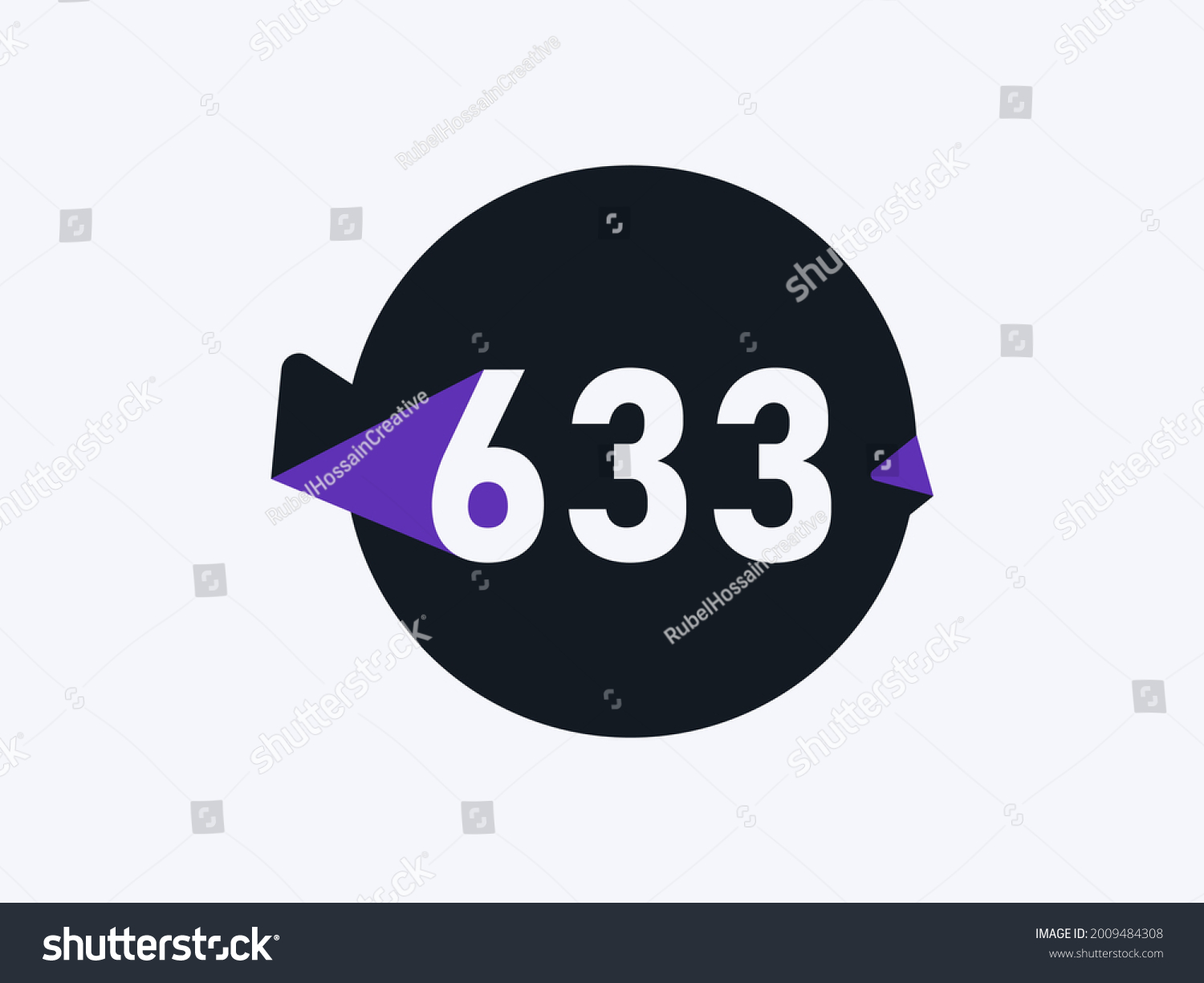 Number 633 Logo Icon Design Vector Stock Vector (Royalty Free ...