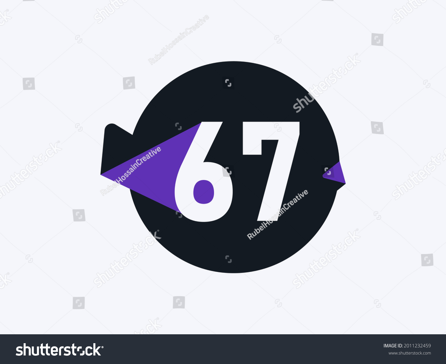 Number 67 Logo Icon Design Vector Stock Vector (Royalty Free) 2011232459