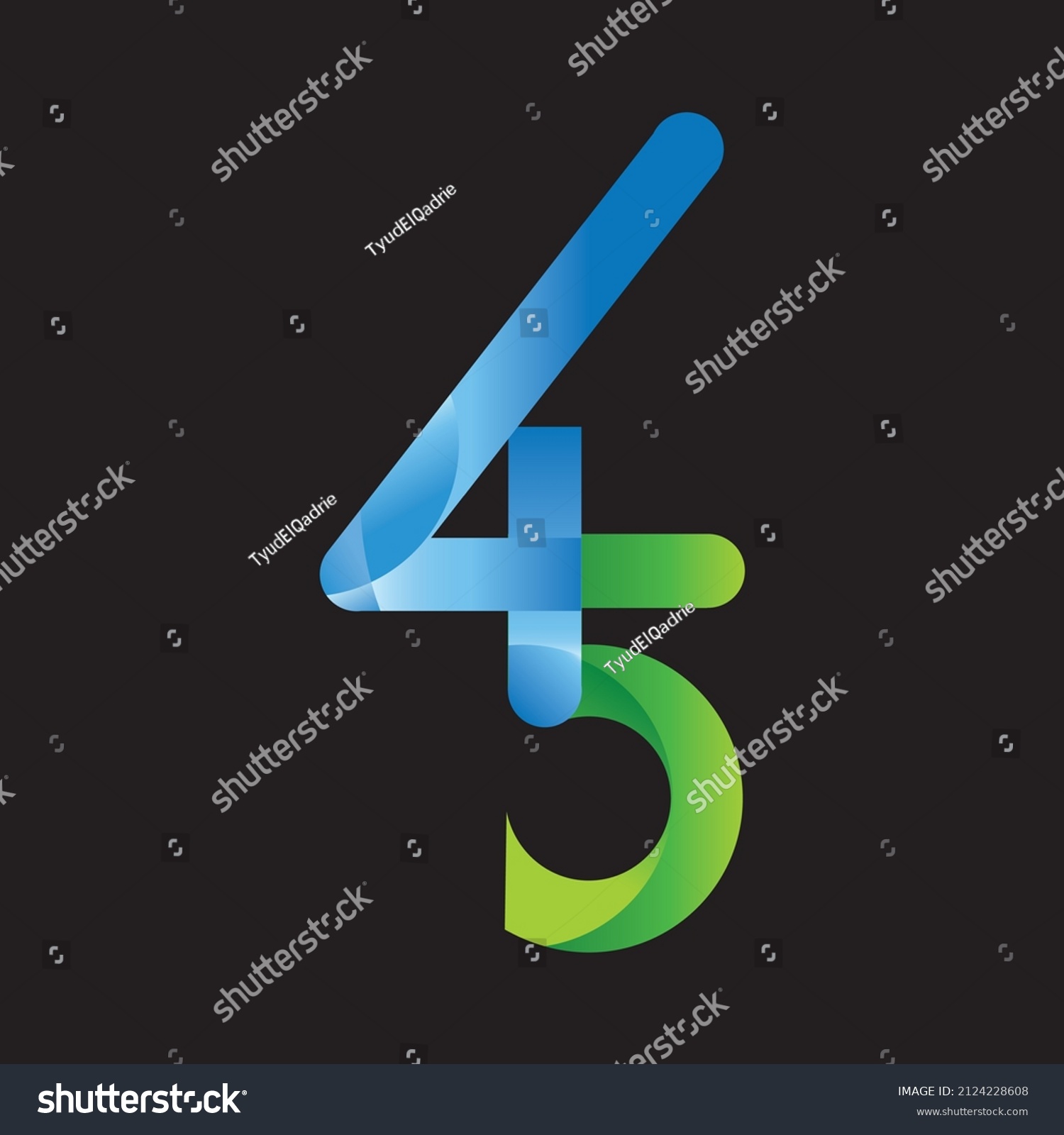 Number 45 Logo Illustration Vector Illustration Stock Vector (Royalty ...