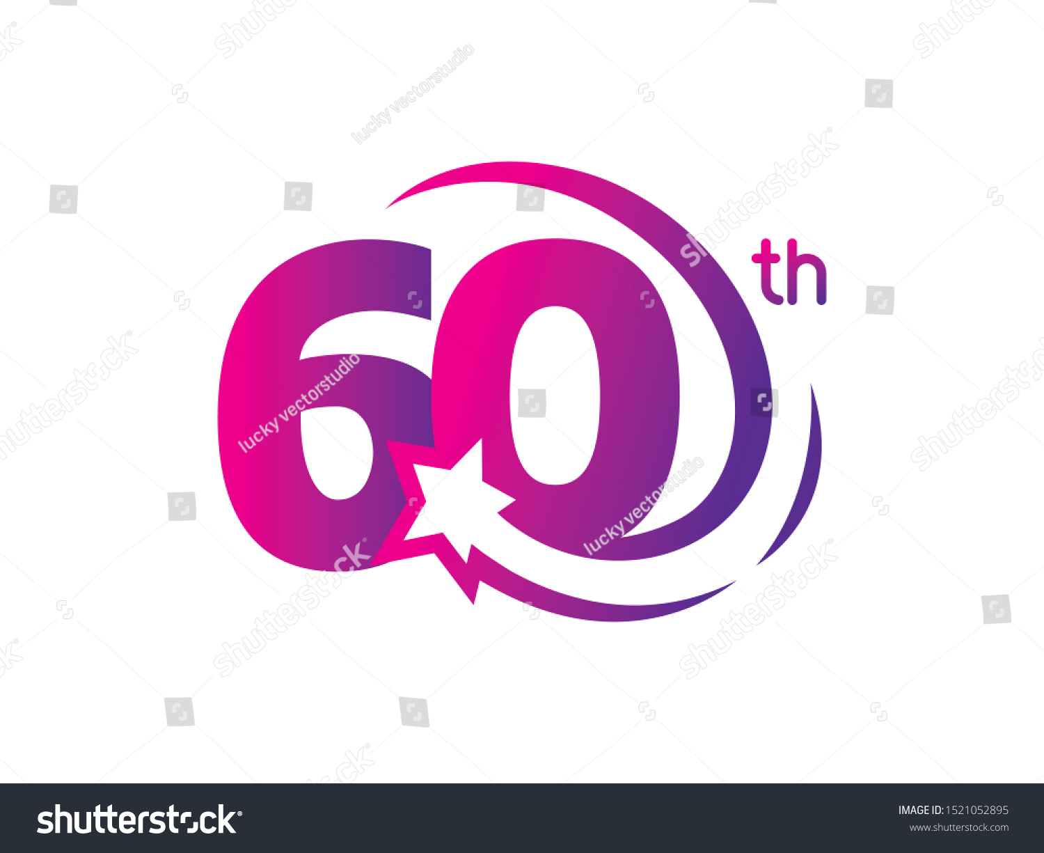 Number 60 Logo Symbol Template Design: vector de stock (libre de ...
