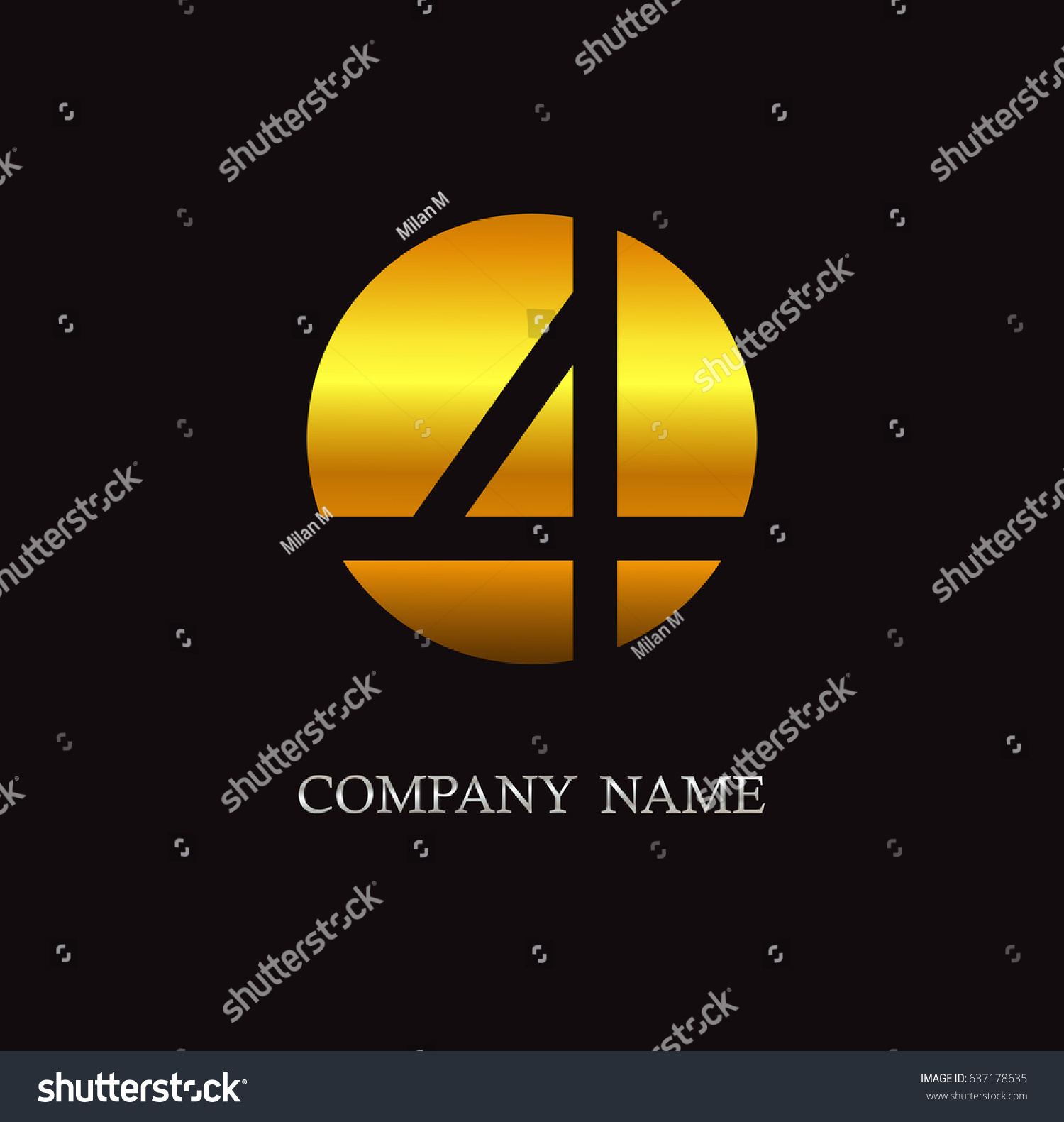 Number 4 Logovector Logo Template: vector de stock (libre de regalías ...