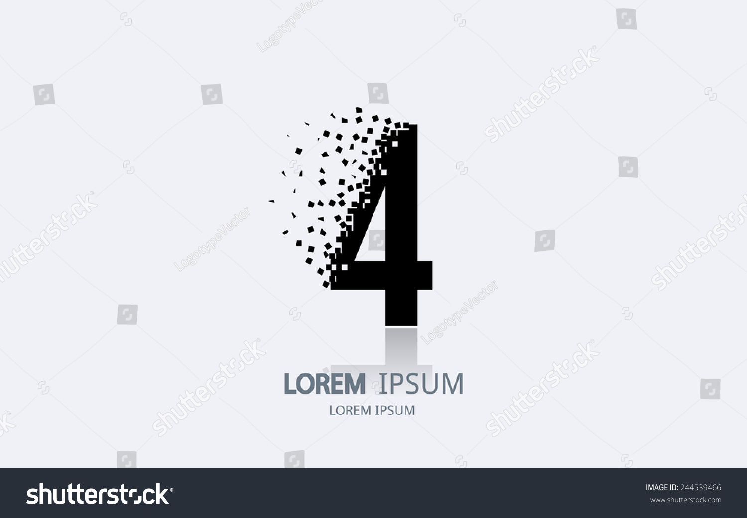 Number 4 Logo Vector Logotype Design Stock Vector (Royalty Free) 244539466