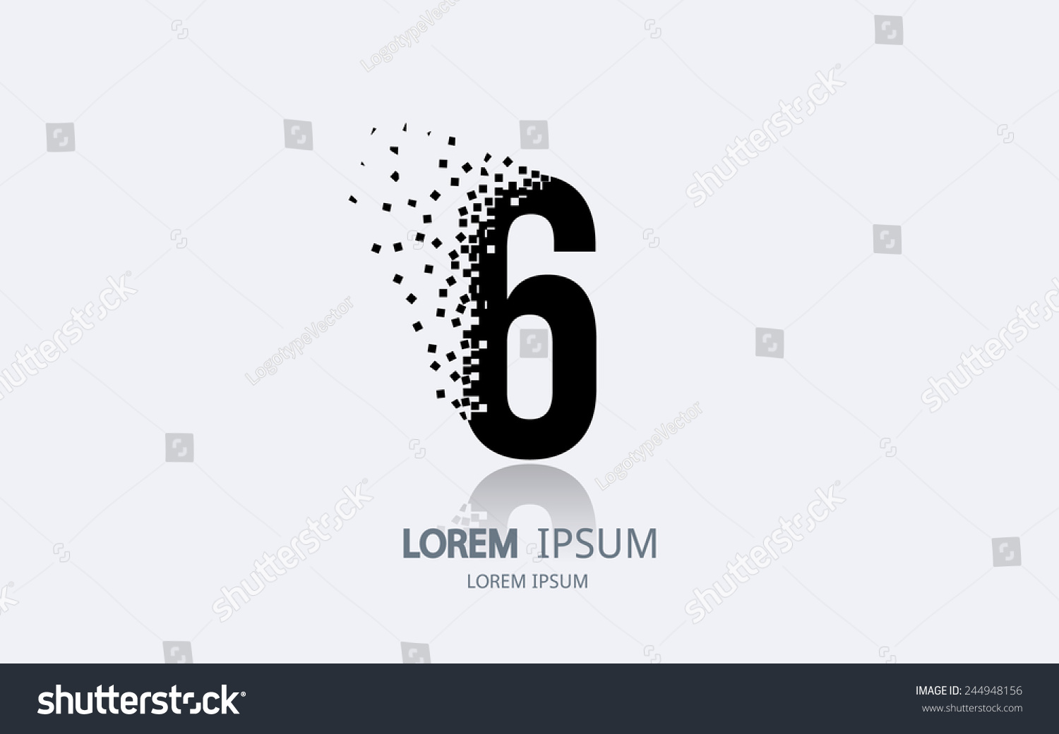 Number 6 Logo Vector Logotype Design Stock Vector (Royalty Free) 244948156