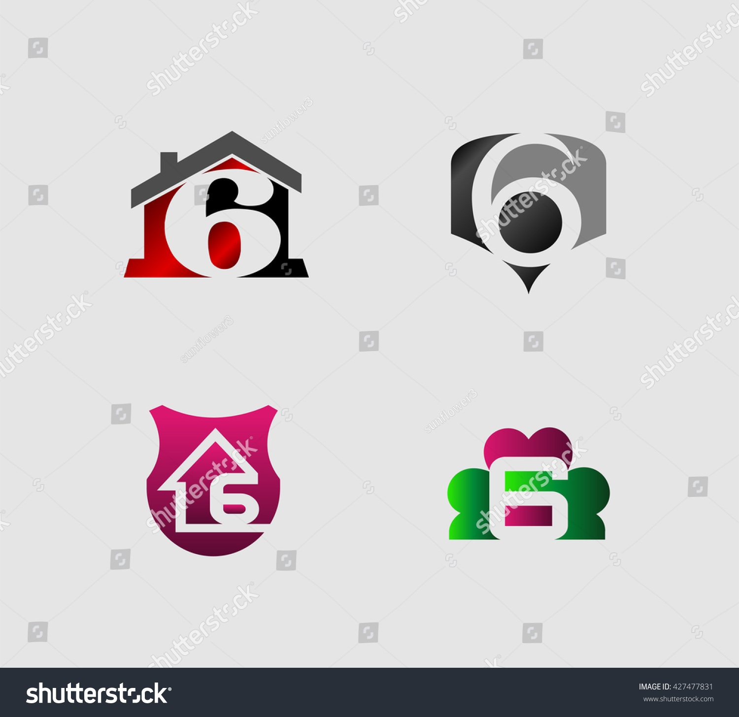 Number 6 Logo Vector Logotype Design Stock Vector (Royalty Free) 427477831