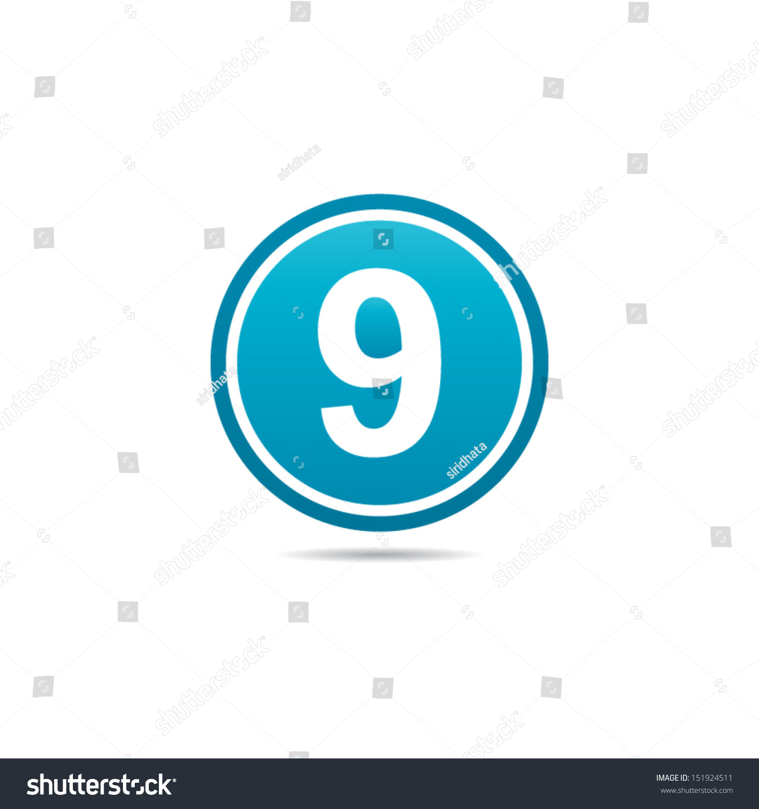 Number Nine Icon Stock Vector (Royalty Free) 151924511 | Shutterstock