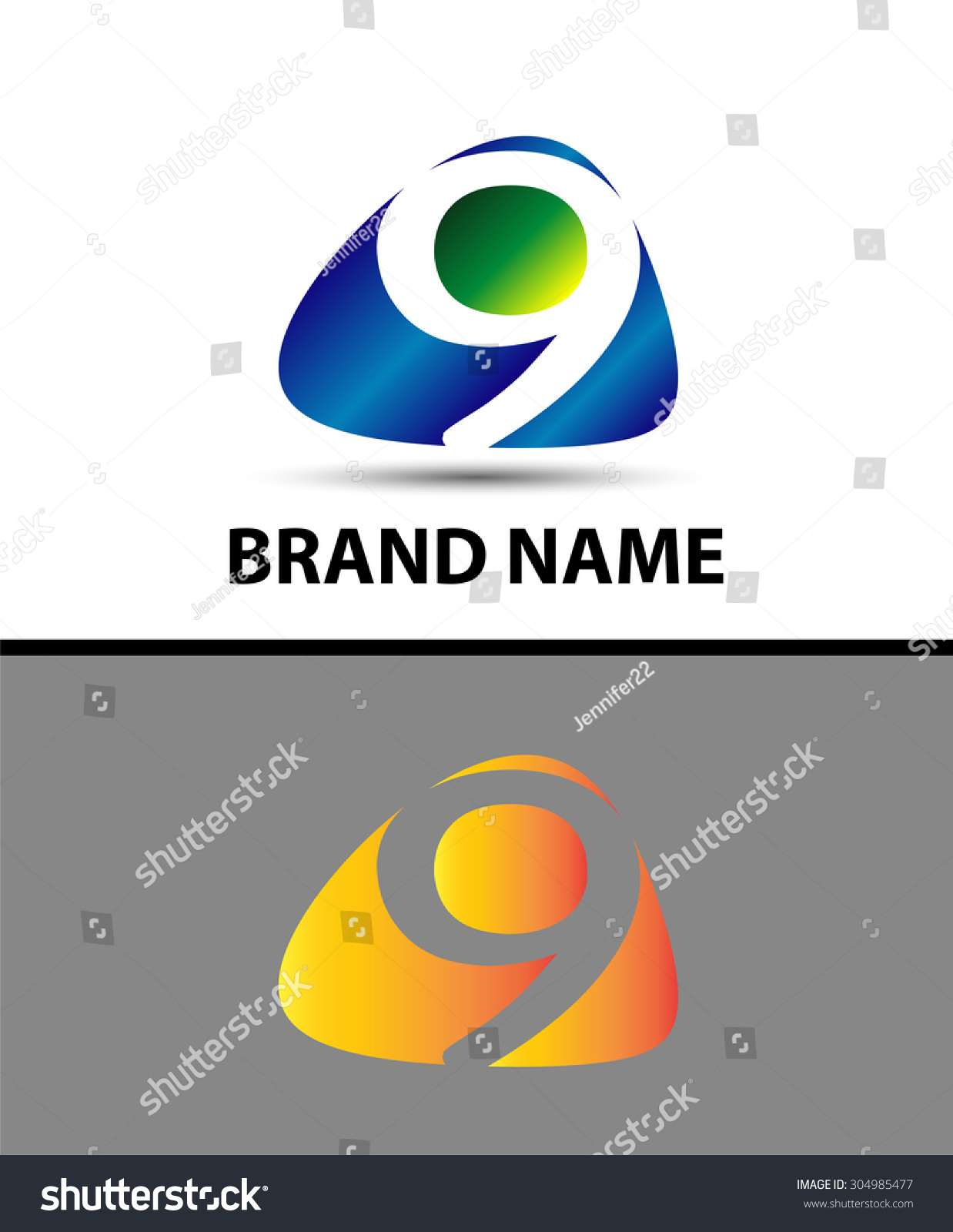 Number Nine Logo Logo 9 Stock Vector (Royalty Free) 304985477