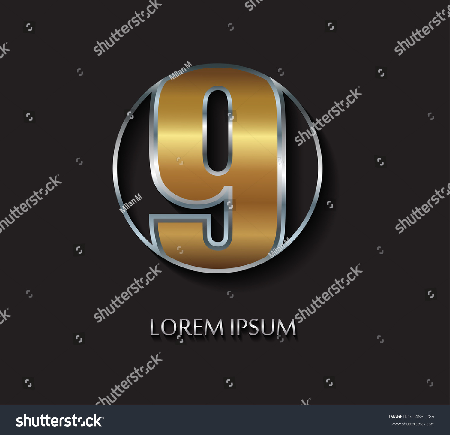 Number Nine Logologo 9 Vector Template Stock Vector (Royalty Free ...