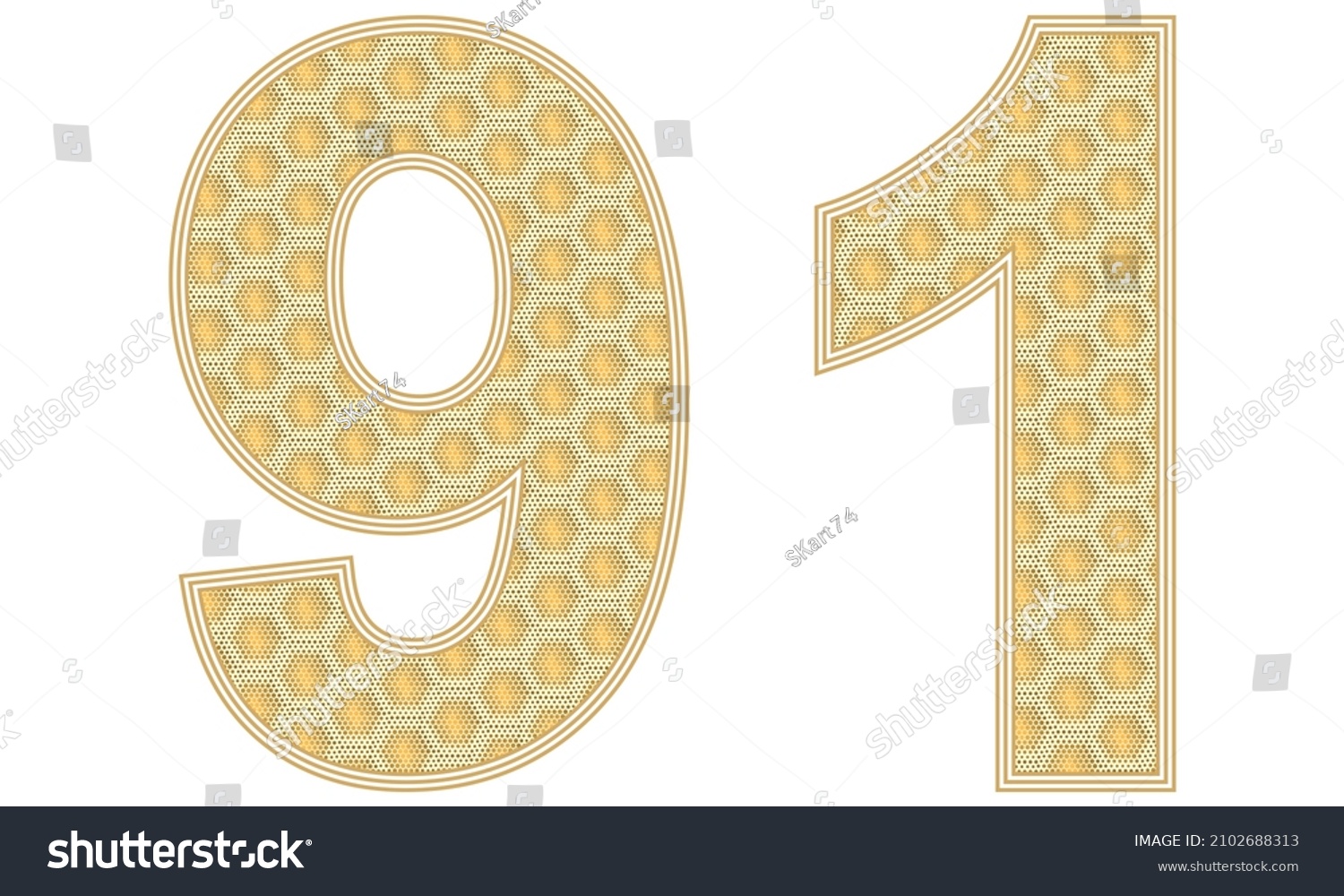 Number Ninety One Vector Illustration Number Stock Vector (Royalty Free ...