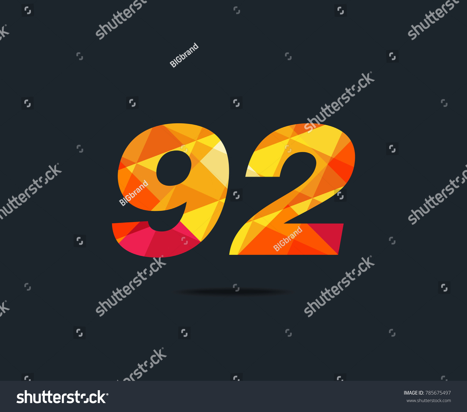 Number Ninety Two 92 Logo Icon Stock Vector (Royalty Free) 785675497