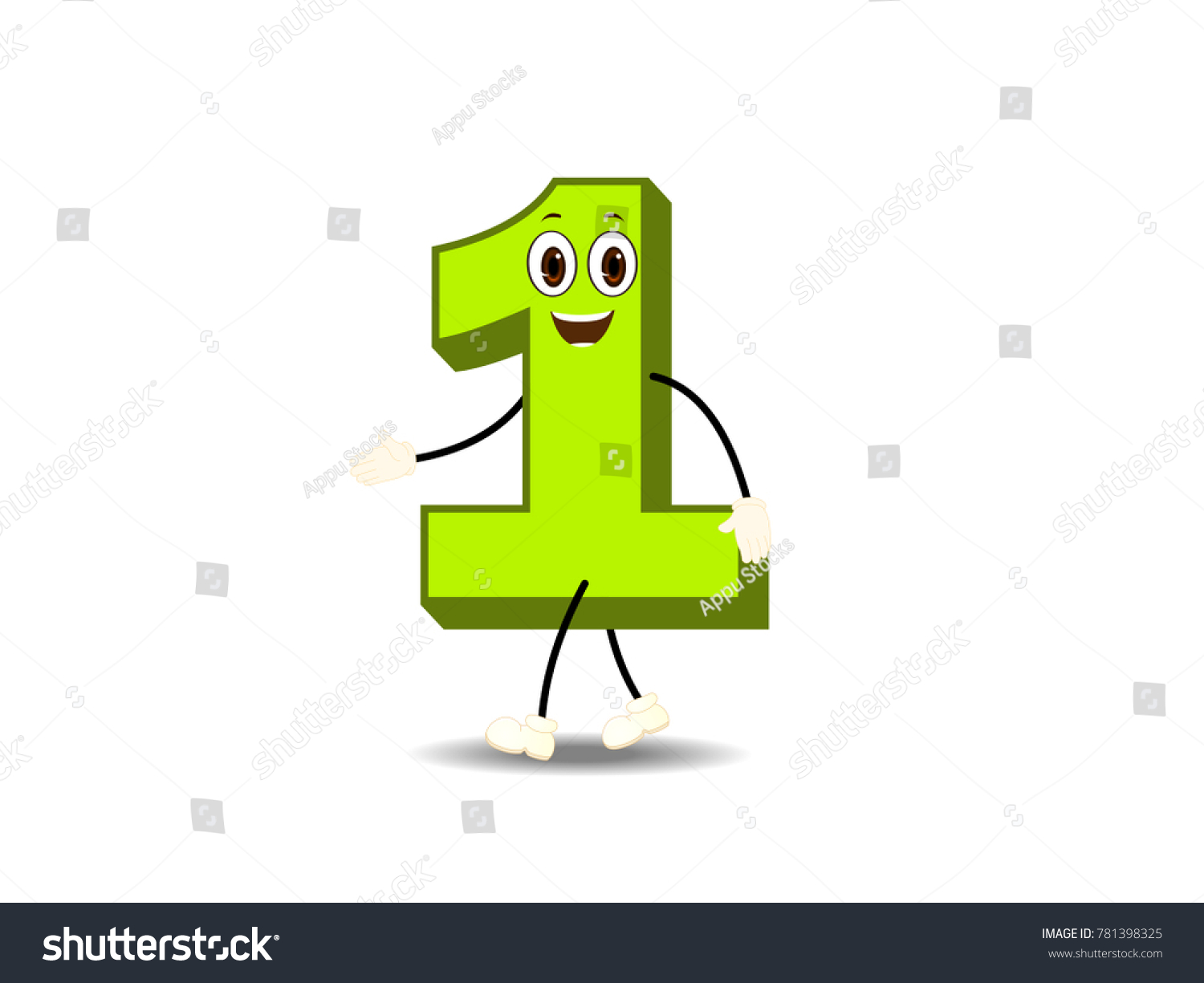 Number One Cartoon Vector Image Stock Vector (Royalty Free) 781398325