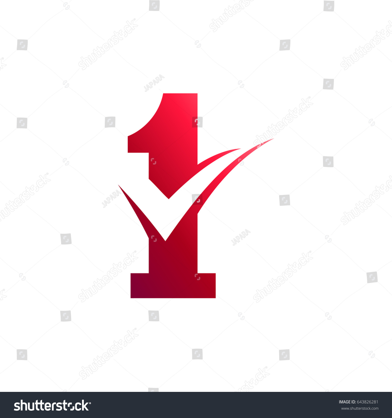 Number One Combination Checklist Logo Template: Vector có sẵn (miễn phí ...