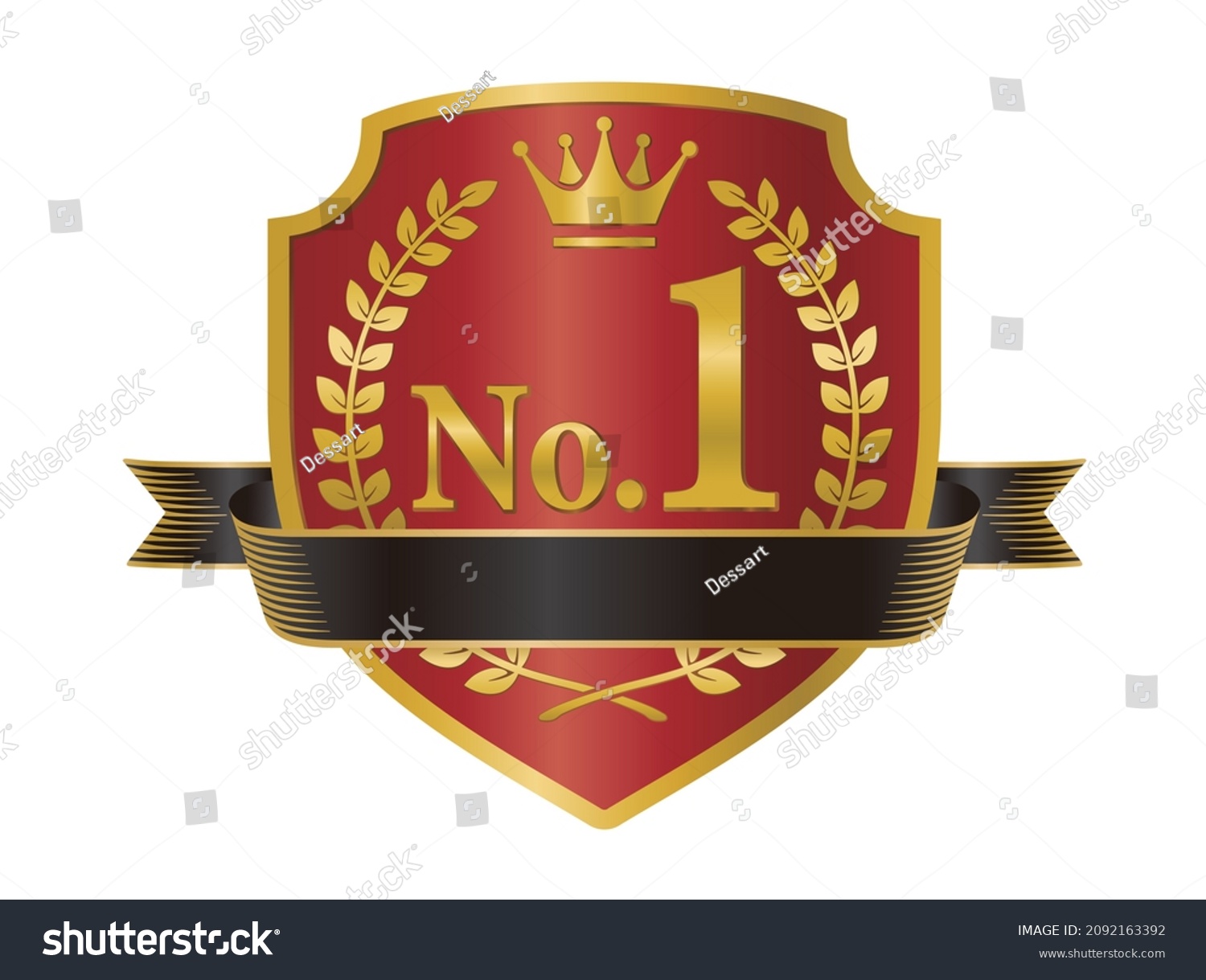 Number One Emblem Vector Illustration Stock Vector (Royalty Free ...