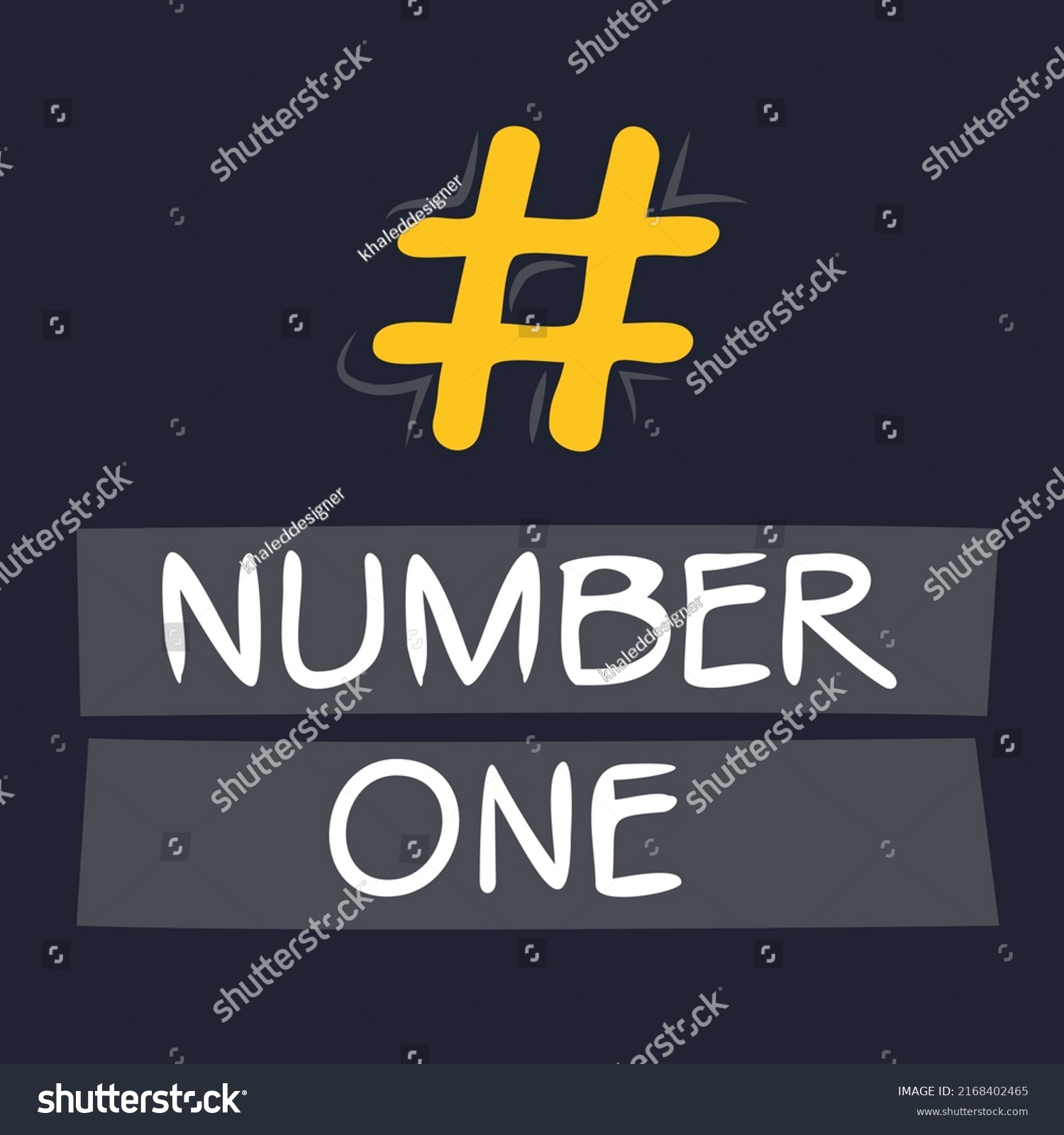 Number One Hashtag Text Vector Illustration Stock Vector (Royalty Free ...