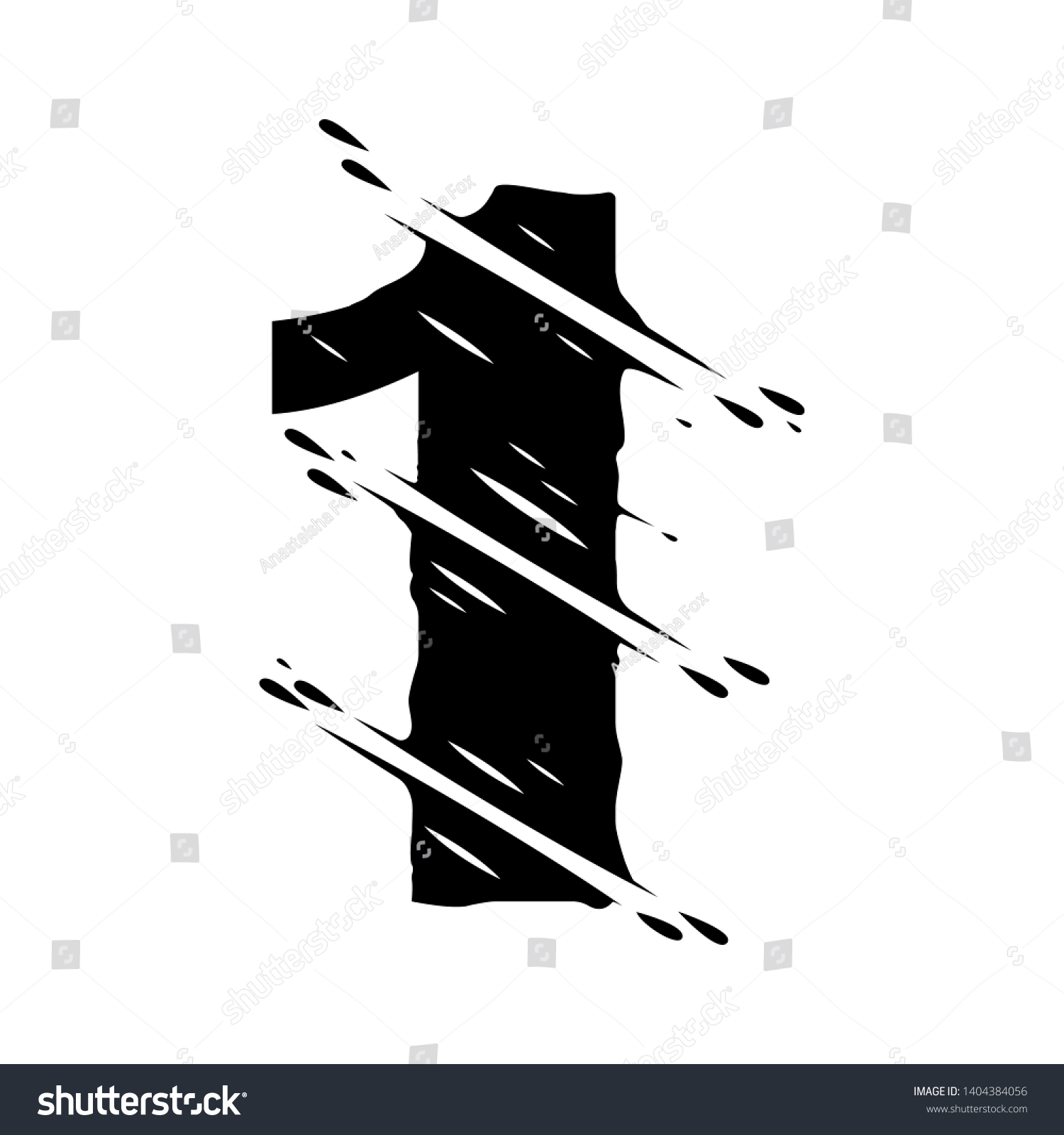 Number One Illustration Sliced Effect Vector Stock Vector (Royalty Free ...