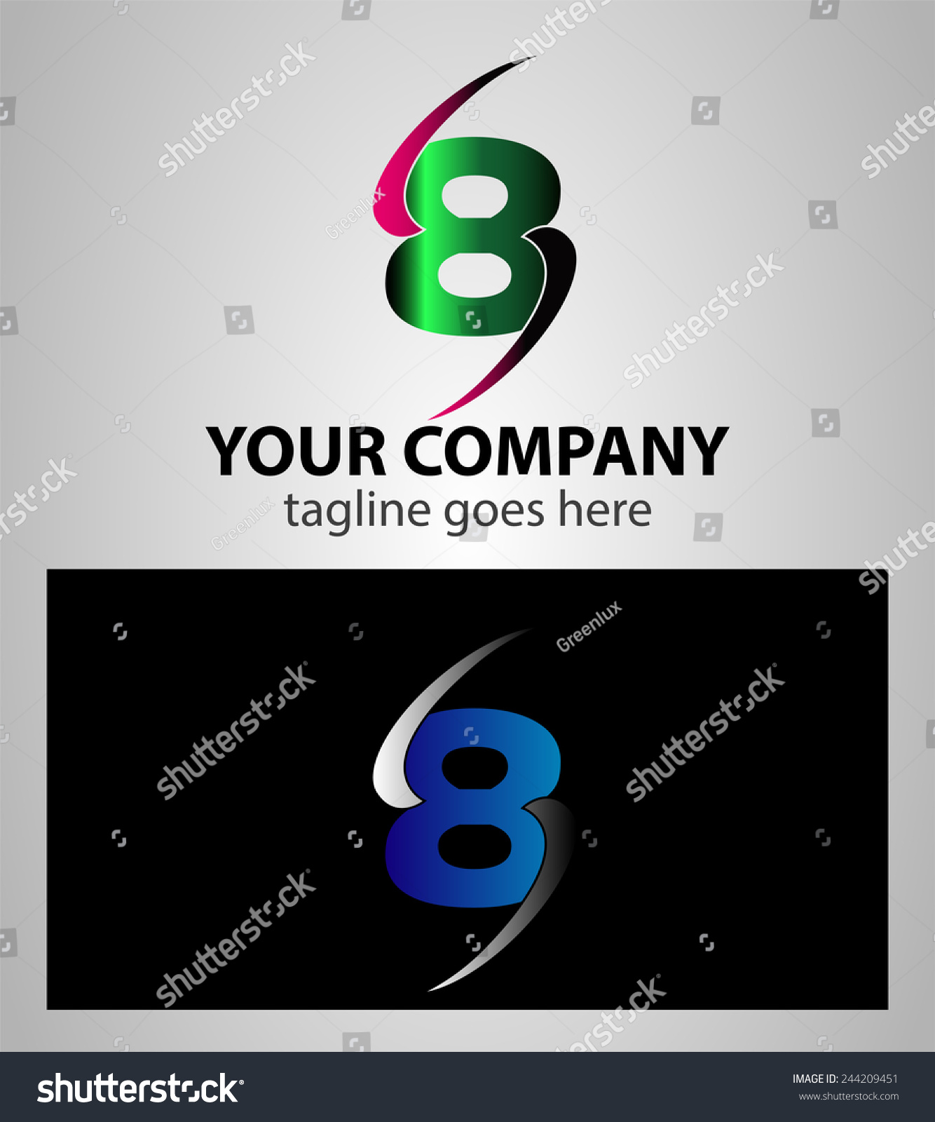 Number One 8 Logo Icon Design Stock Vector (Royalty Free) 244209451 ...