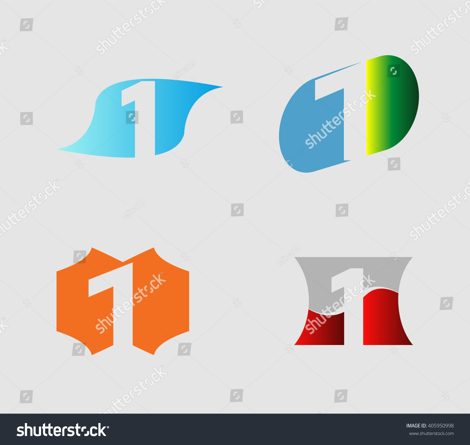 Number One 1 Logo Icon Template Stock Vector (Royalty Free) 405950998