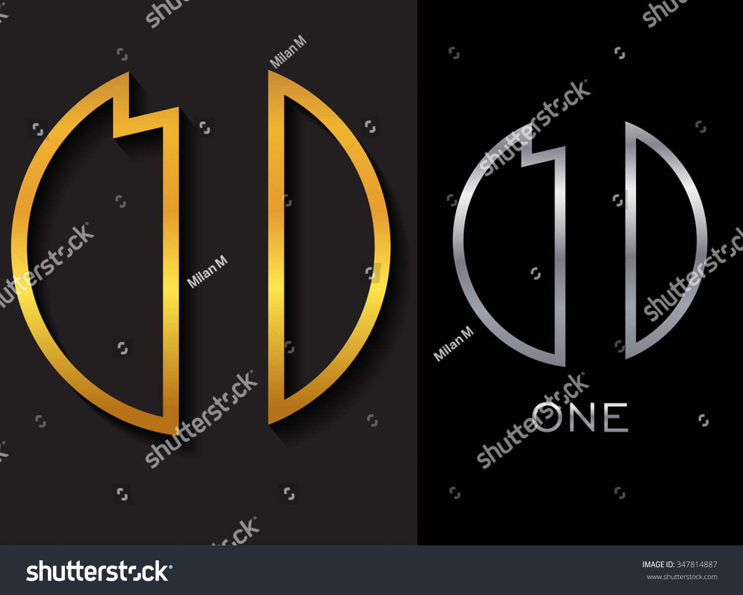 Number One Logologo 1 Vector Template Stock Vector (Royalty Free) 347814887