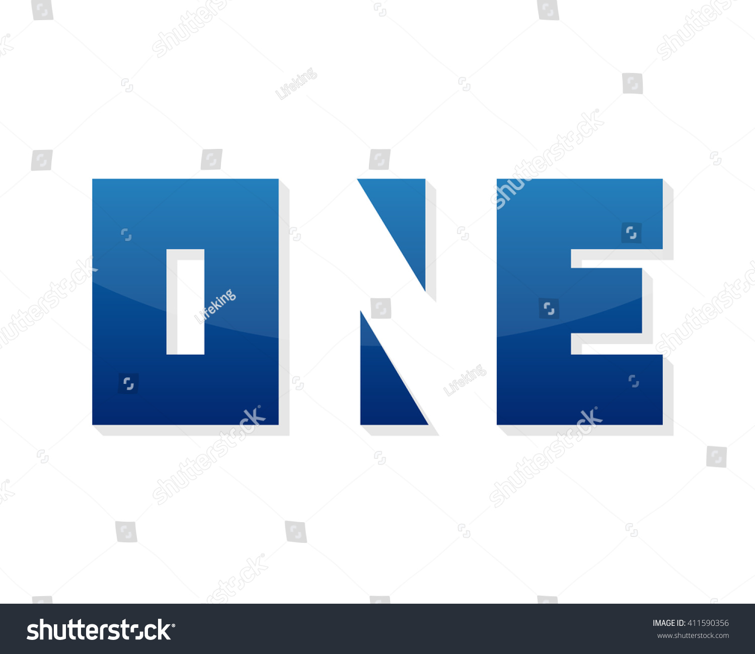 Number One Word Logo Design Template Stock Vector (Royalty Free ...