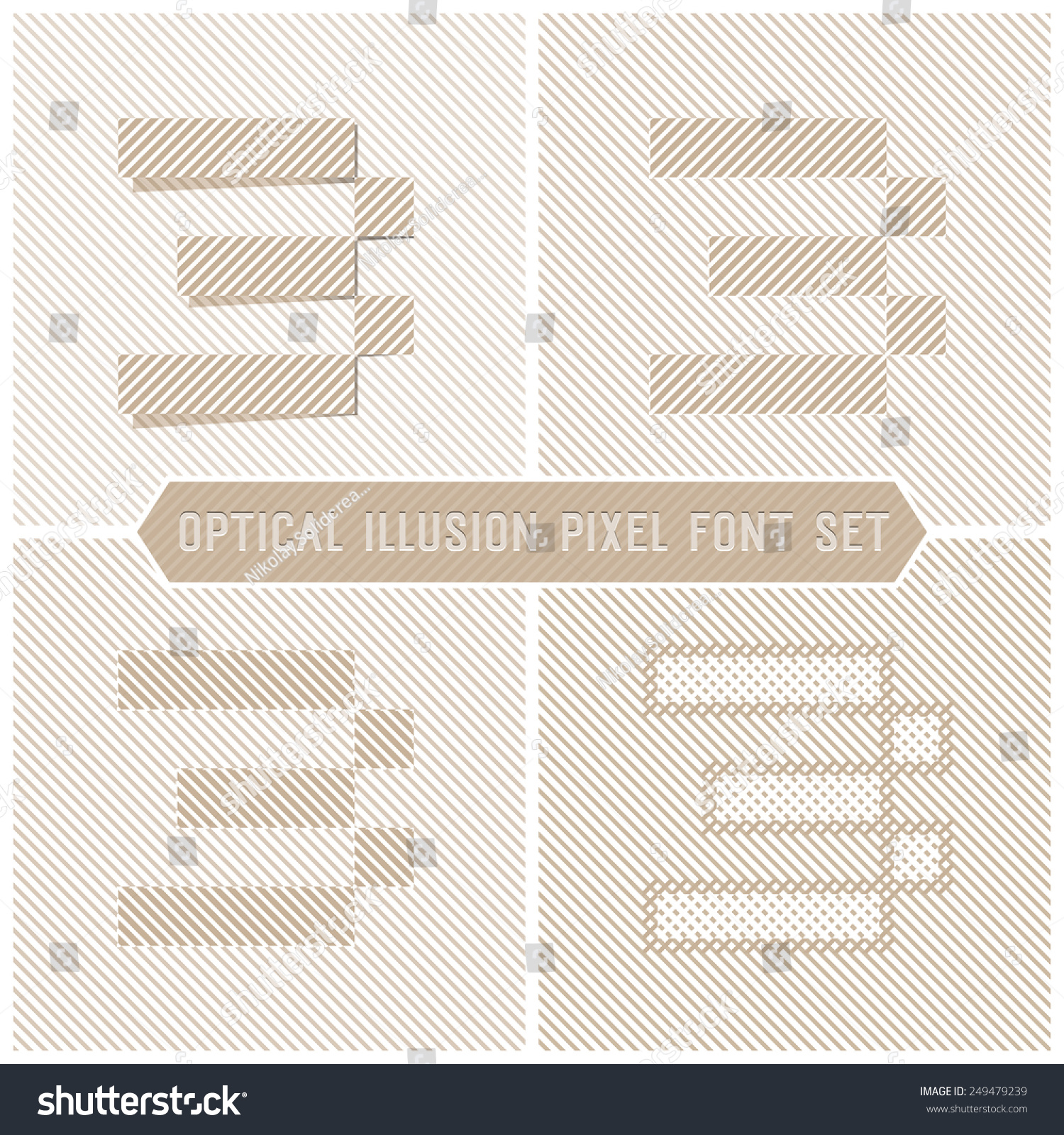 Number 3 Optical Illusion Alphabet Set Stock Vector (Royalty Free ...