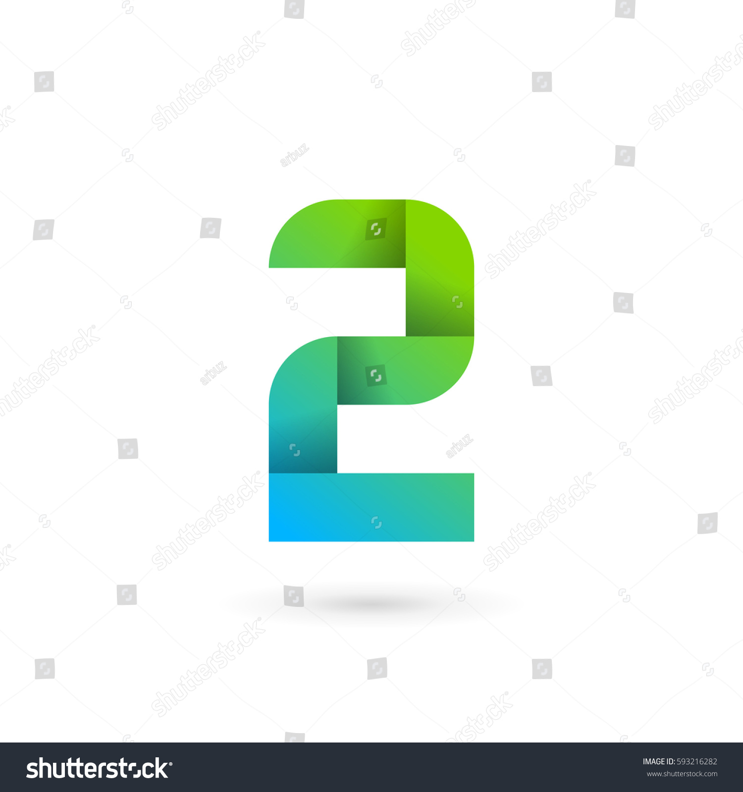 Number 2 Ribbon Logo Icon Design: เวกเตอร์สต็อก (ปลอดค่าลิขสิทธิ์ ...