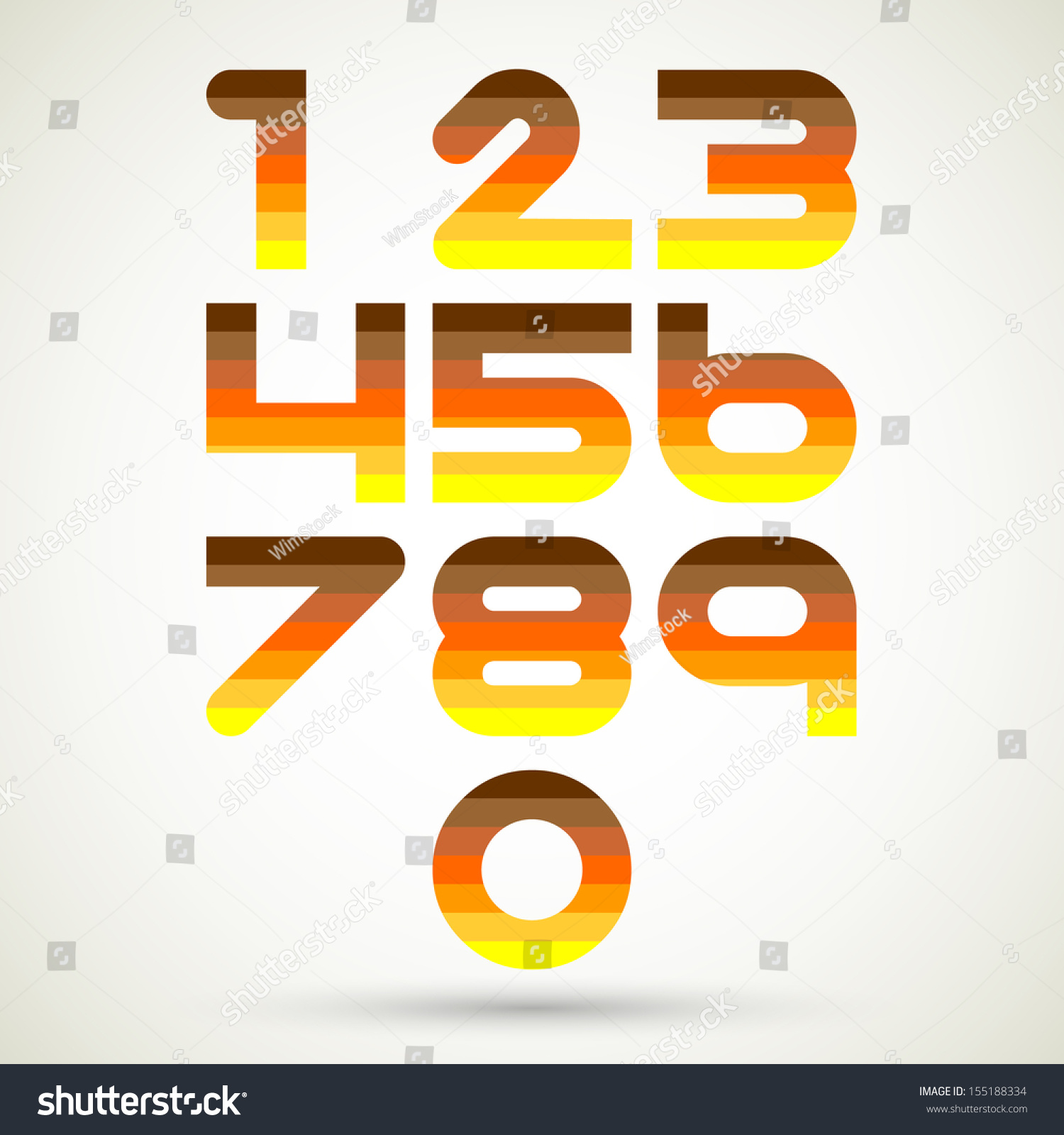 Number Set Design Vector Illustration Stock Vector (Royalty Free ...