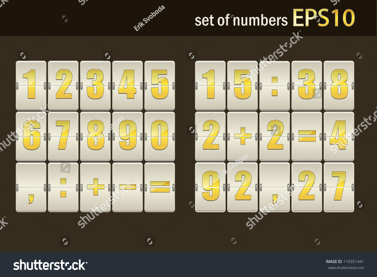 Number Set 1 9 Vector Illustration Stock Vector (Royalty Free ...